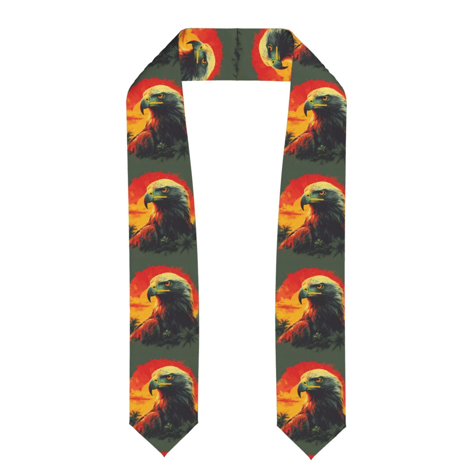 Rateoe Hawaiian Style Bald Eagle Pattern Graduation Shawl Stole ...