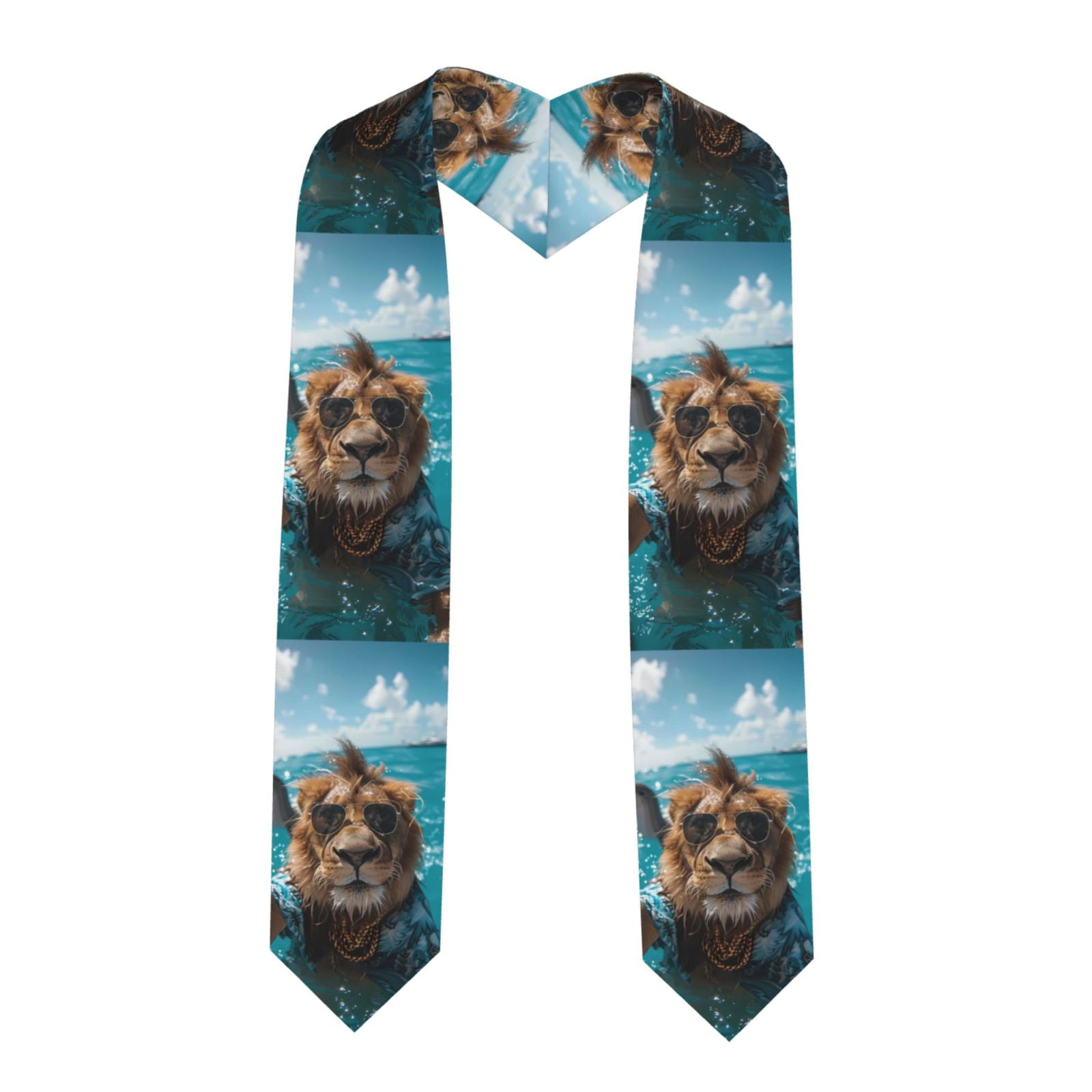 Rateoe Hawaiian Swimming Lion Pattern Graduation Shawl Stole – Elegant ...