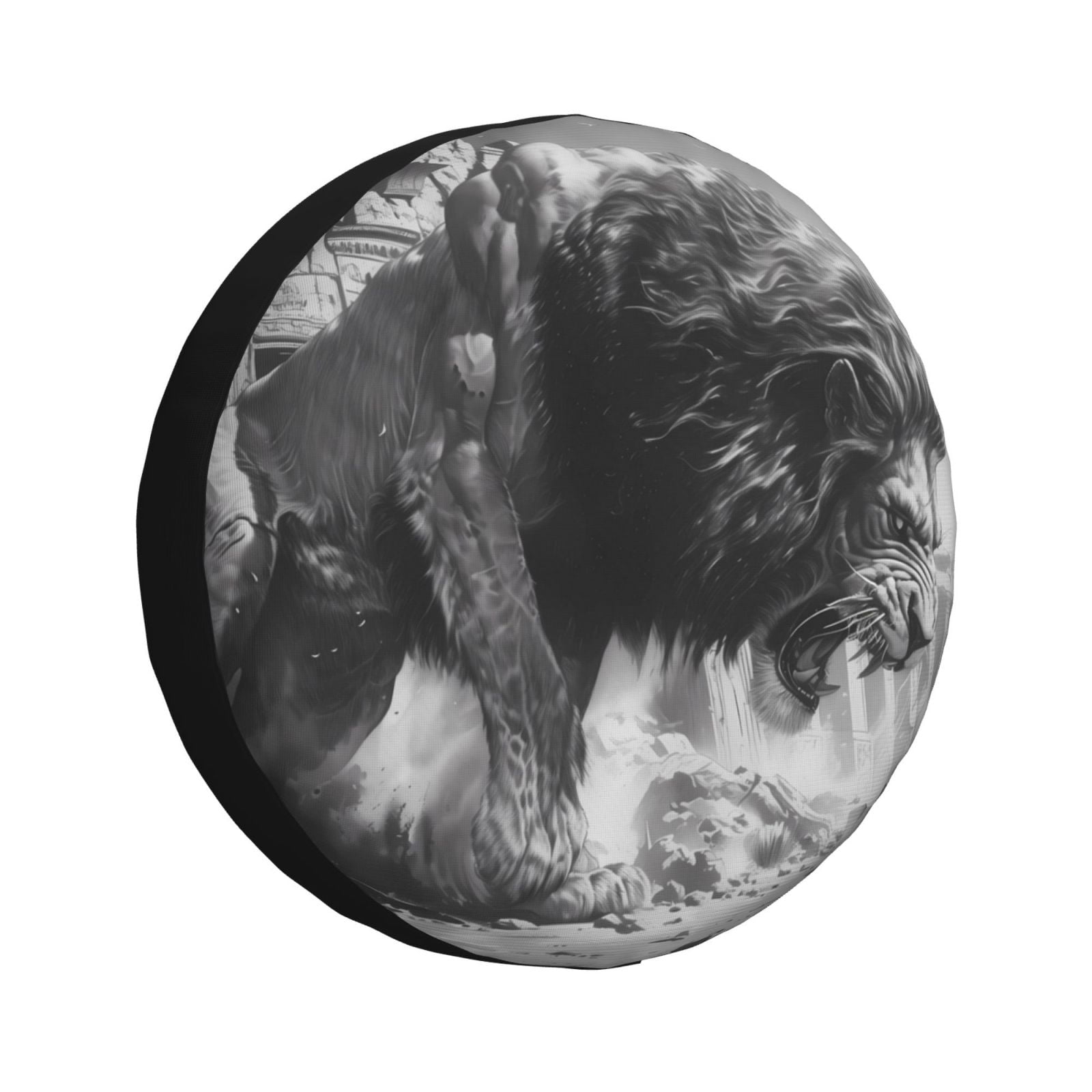 Rateoe Heroic Lion Encounter Pattern Tire Cover Wheel Protectors ...