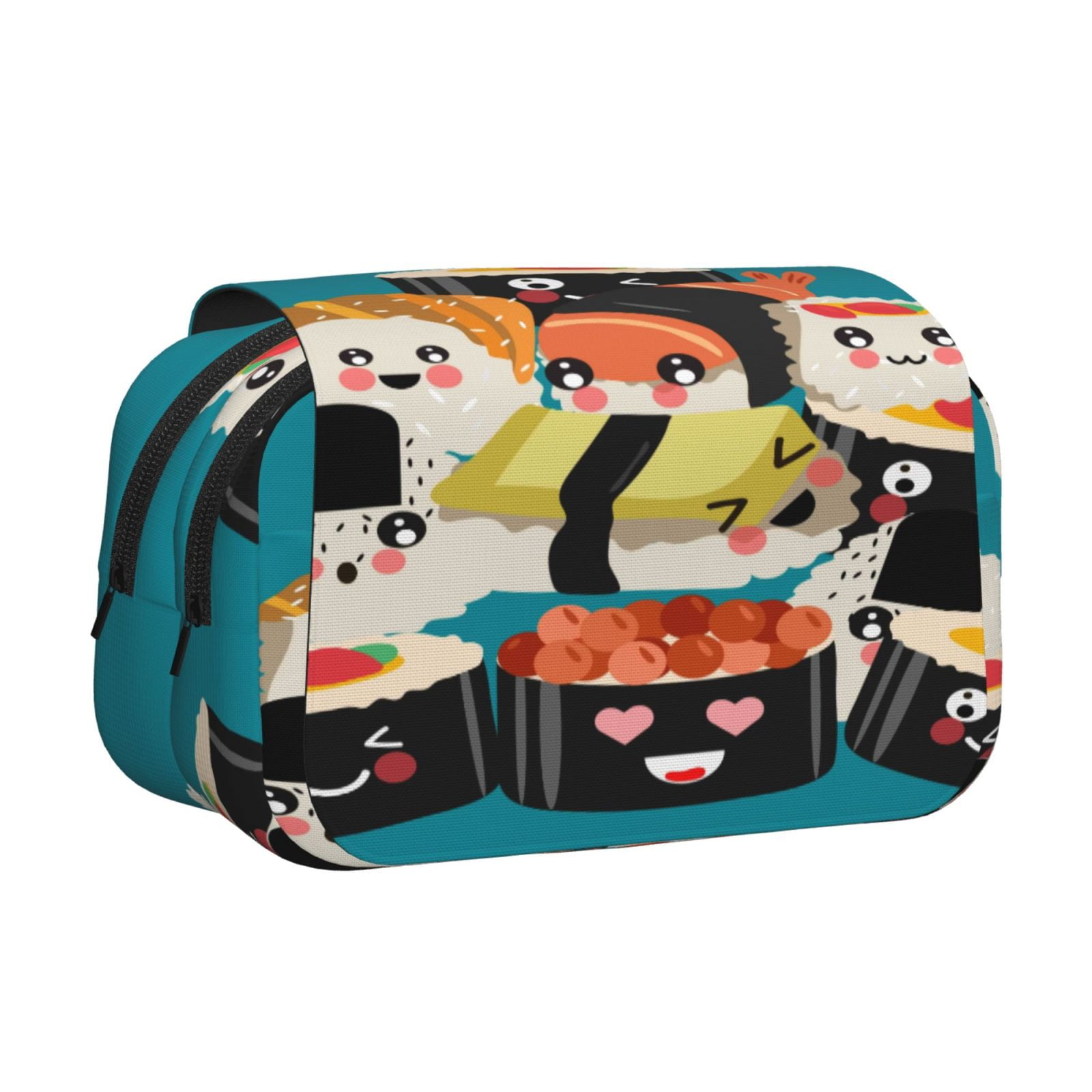 Rateoe I Love Sushi Pattern Double Clamshell Pen Case, Storage ...