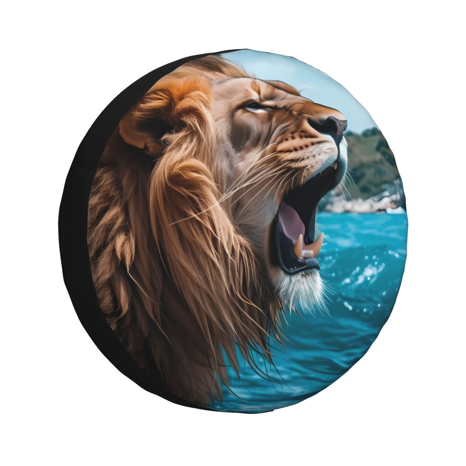 Rateoe Ice Blue Coastal Lion Pattern Tire Cover Wheel Protectors ...
