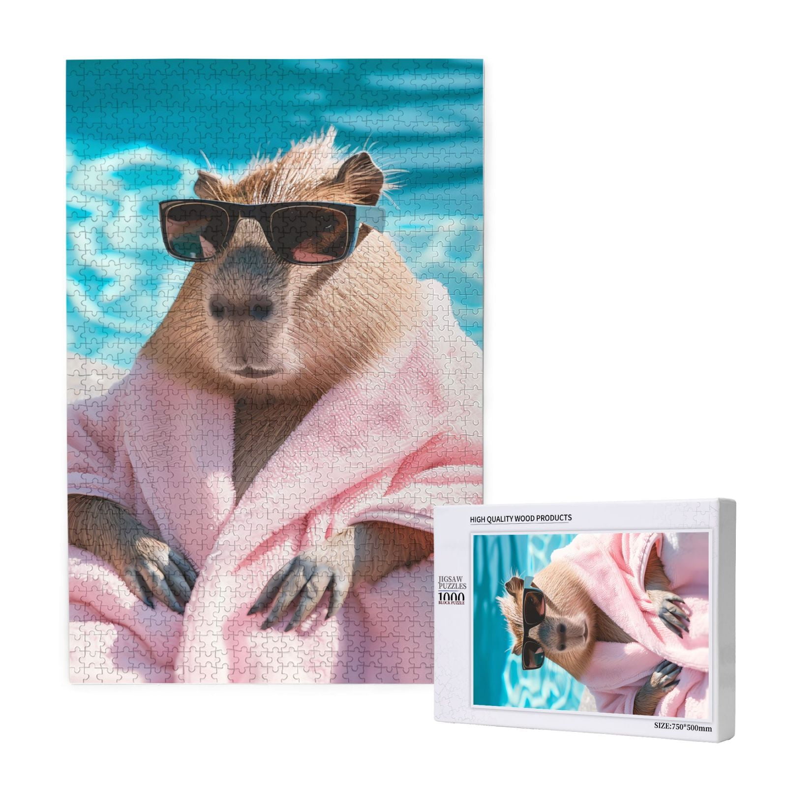 Rateoe Island Vacation Guinea Pig Pattern Wooden Picture Puzzle ,1000 ...