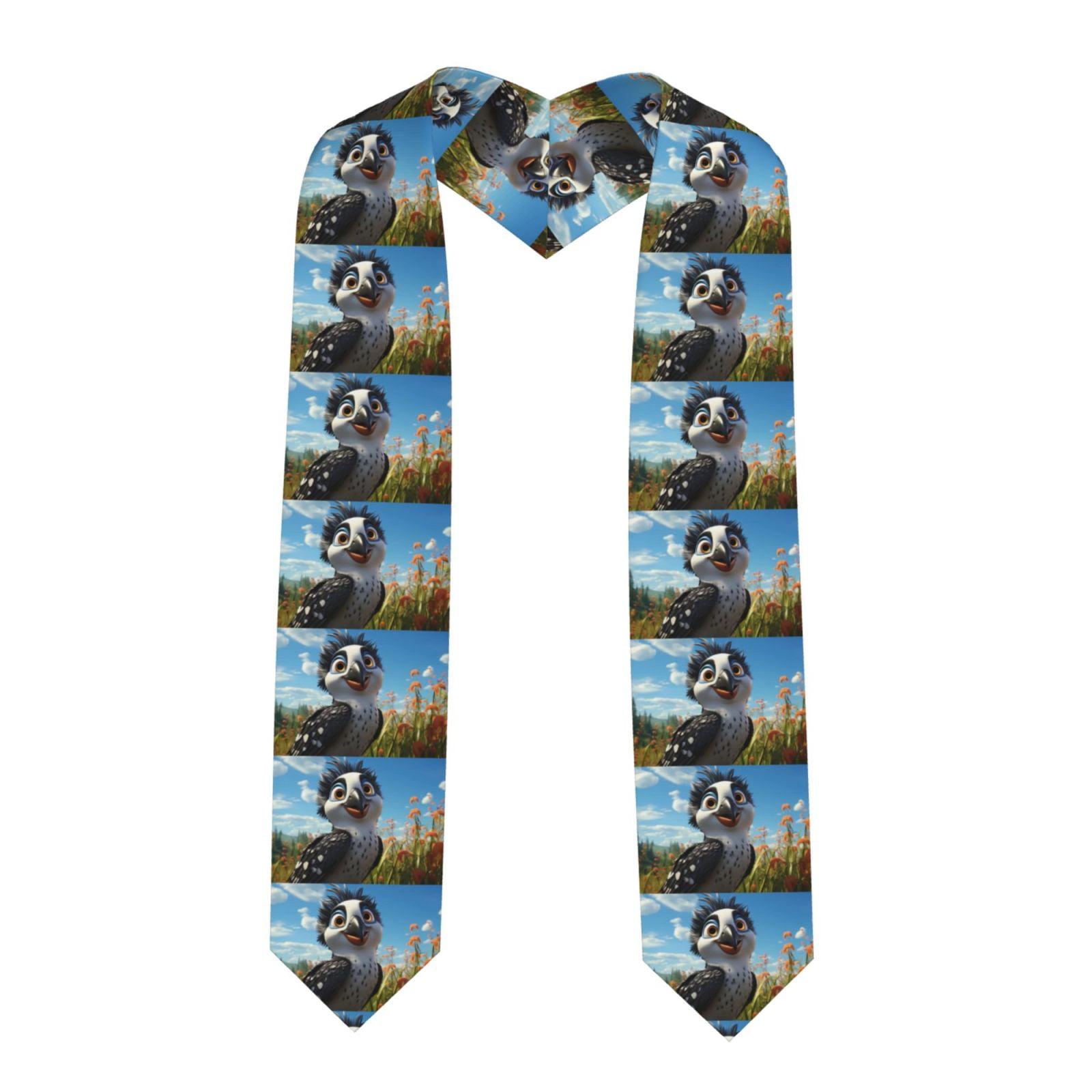 Rateoe Joyful Animated Bird Pattern Graduation Shawl Stole – Elegant ...