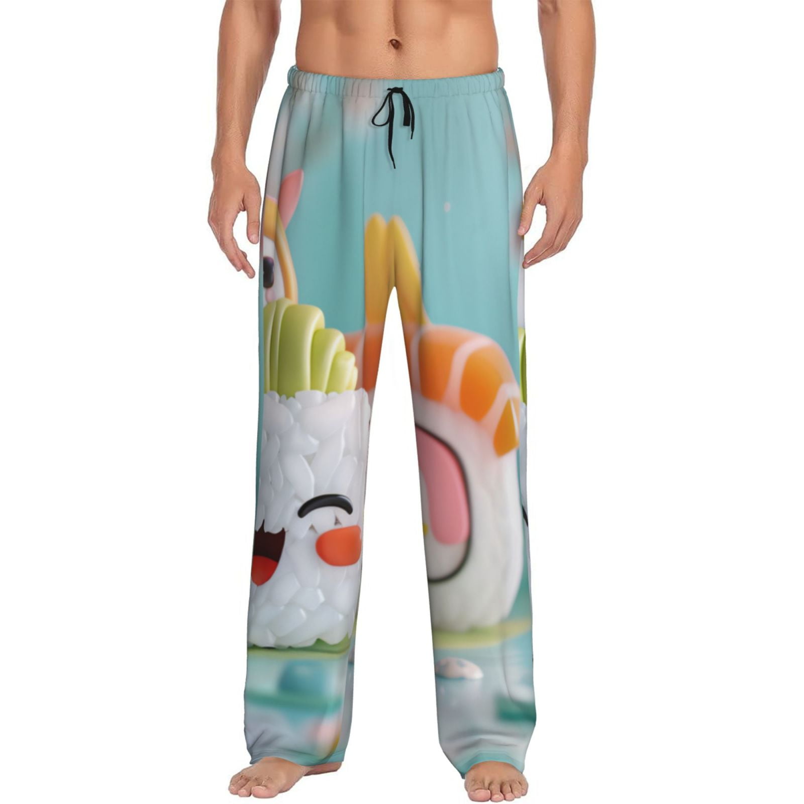 Rateoe Kawaii Sushi Characters Delight Pattern Men’s Ultra-Soft Comfy ...