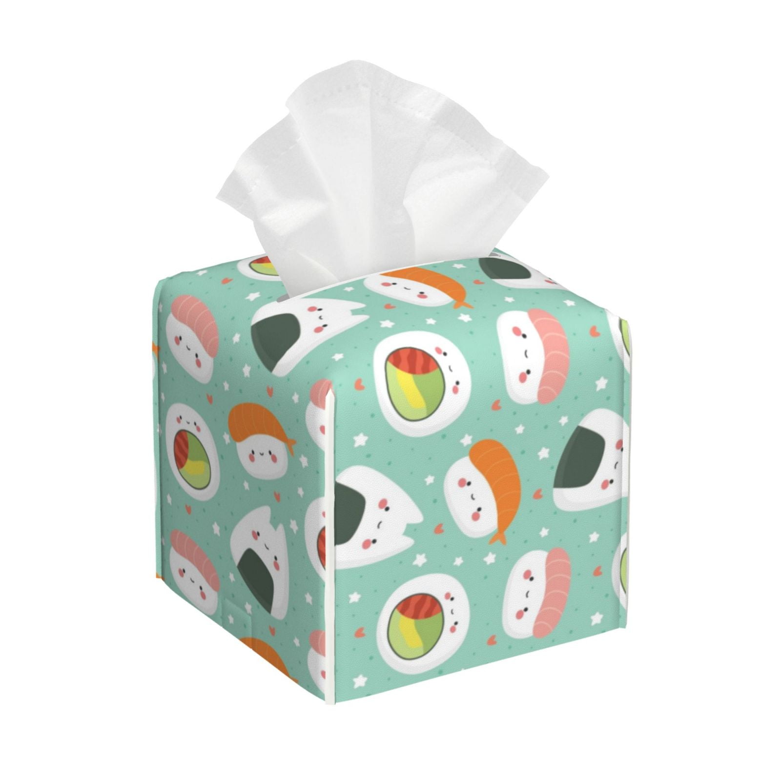 Rateoe Kawaii Sushi Pattern Tissue Box Cover, Modern Square Decorative ...