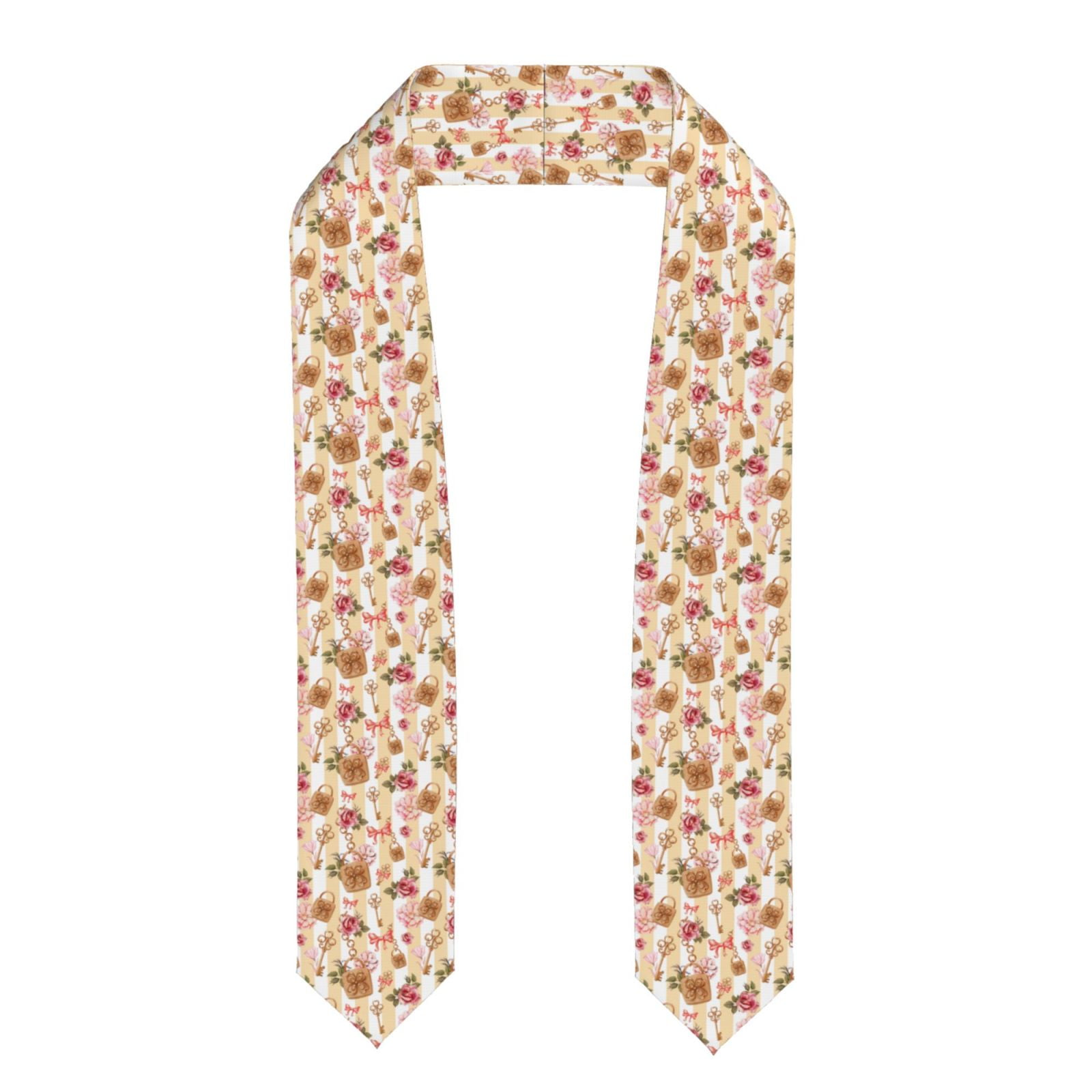 Rateoe Key Lock And Flowers Pattern Graduation Shawl Stole – Elegant ...