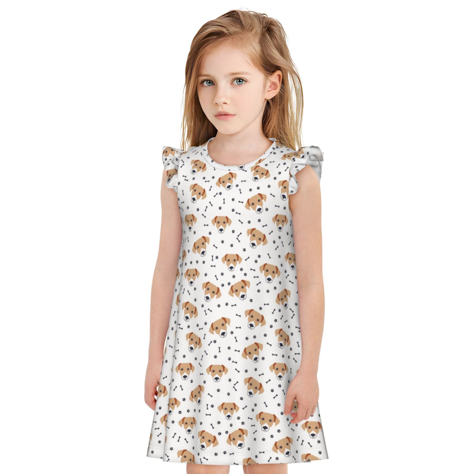 Rateoe Labrador Retriever Dog Pattern Girls Nightgowns Pajamas Dress ...