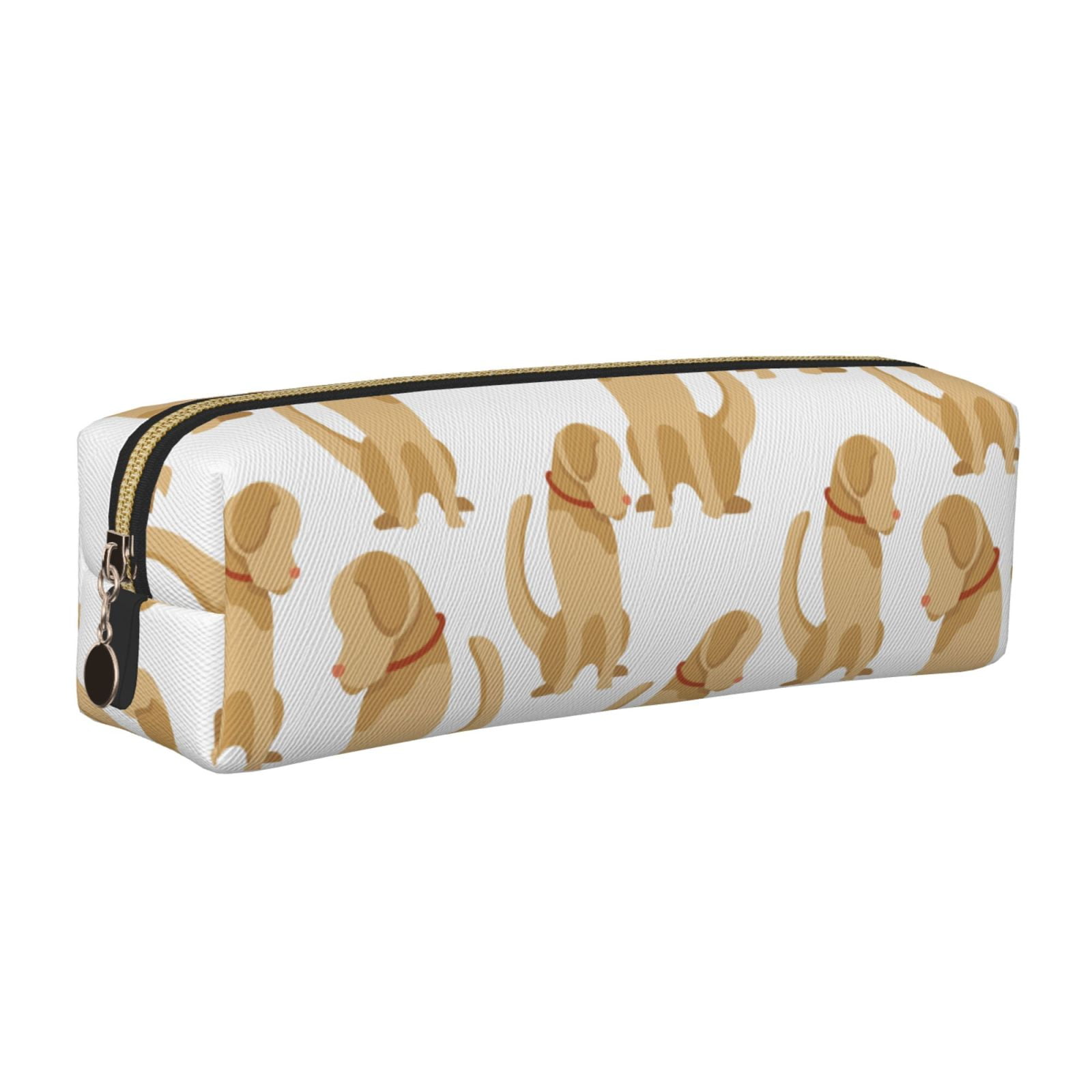 Rateoe Labrador Retriever Dog Print Leather Pencil Case with Smooth ...