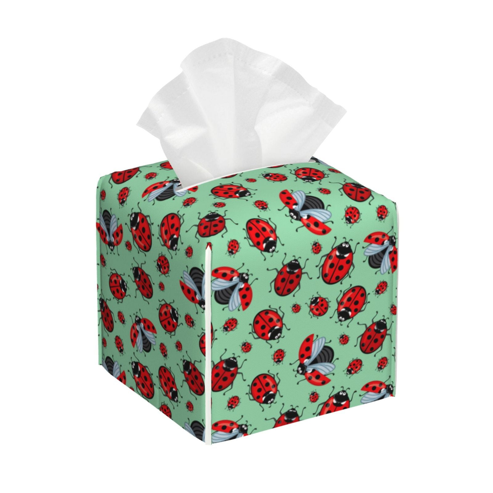 Rateoe Ladybugs 3 Pattern Tissue Box Cover, Modern Square Decorative ...