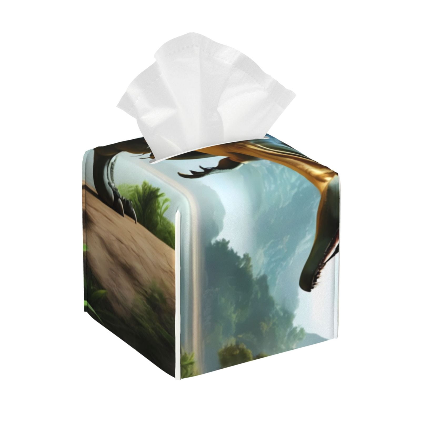 Rateoe Lake Forest Dinosaur A Pattern Tissue Box Cover, Modern Square ...