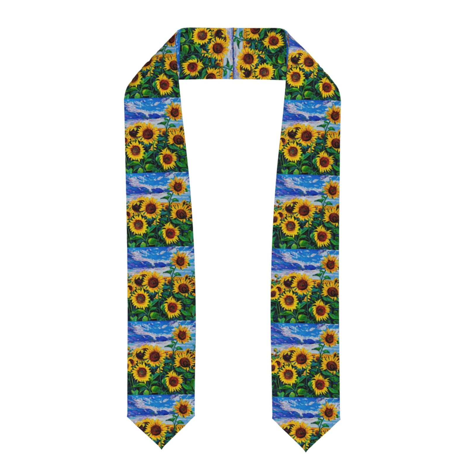 Rateoe Landscape With Sunflowers Pattern Graduation Shawl Stole ...