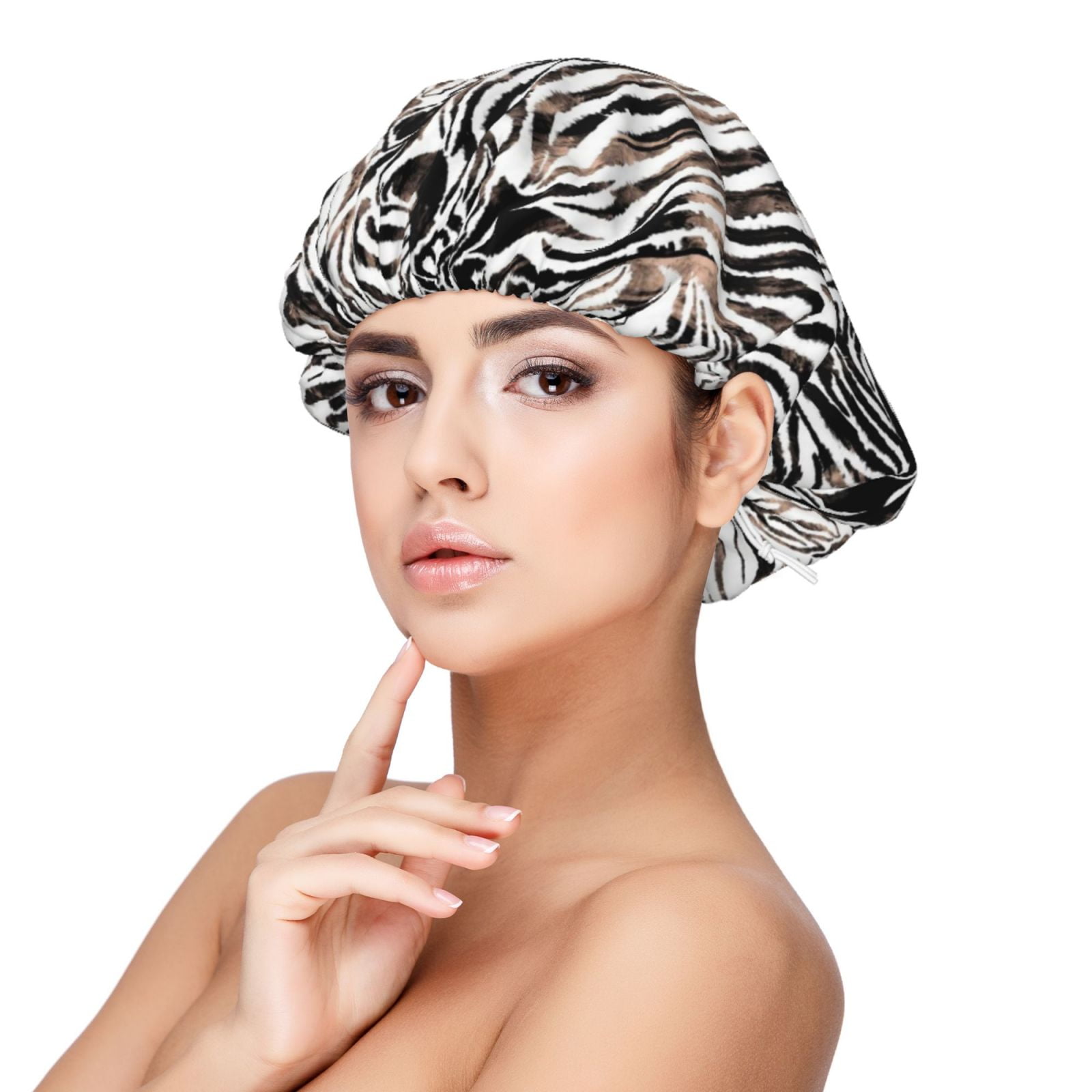 Rateoe Leopard And Zebra Pattern Silk Satin Hair Bonnet for Sleeping ...