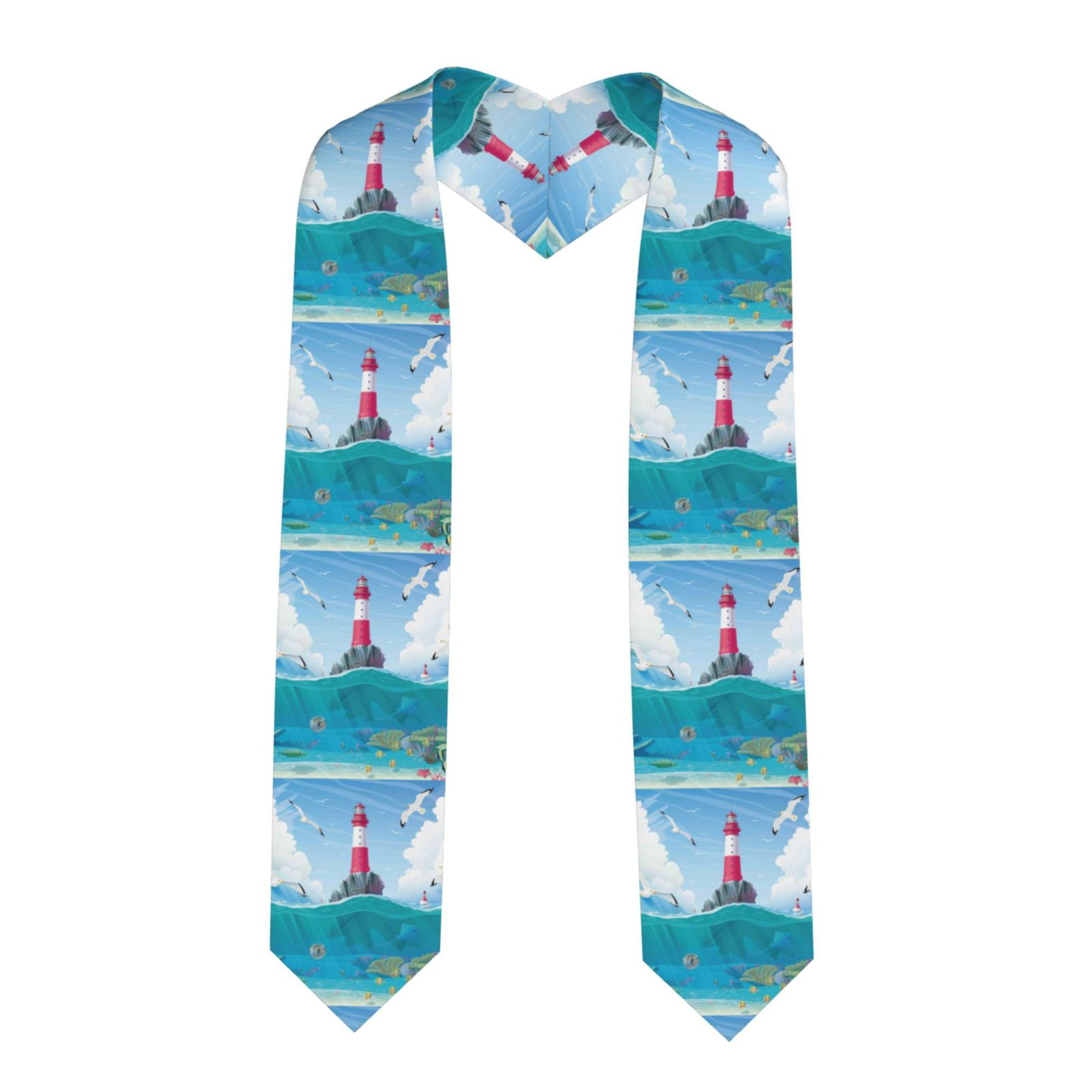 Rateoe Lighthouse Sea Port Pattern Graduation Shawl Stole – Elegant ...