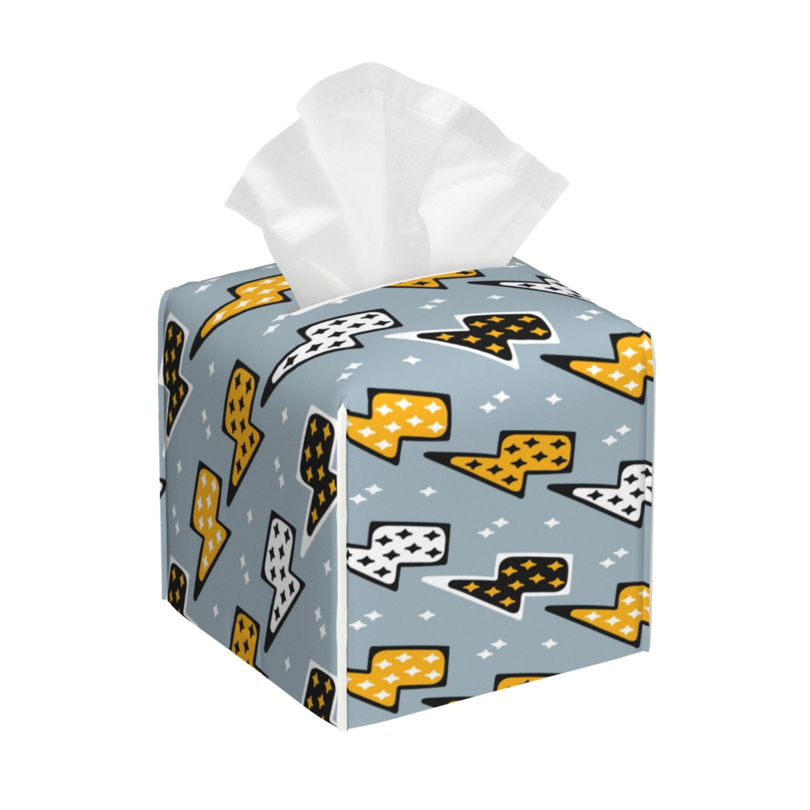 Rateoe Lightning Bolts Pattern Tissue Box Cover, Modern Square ...