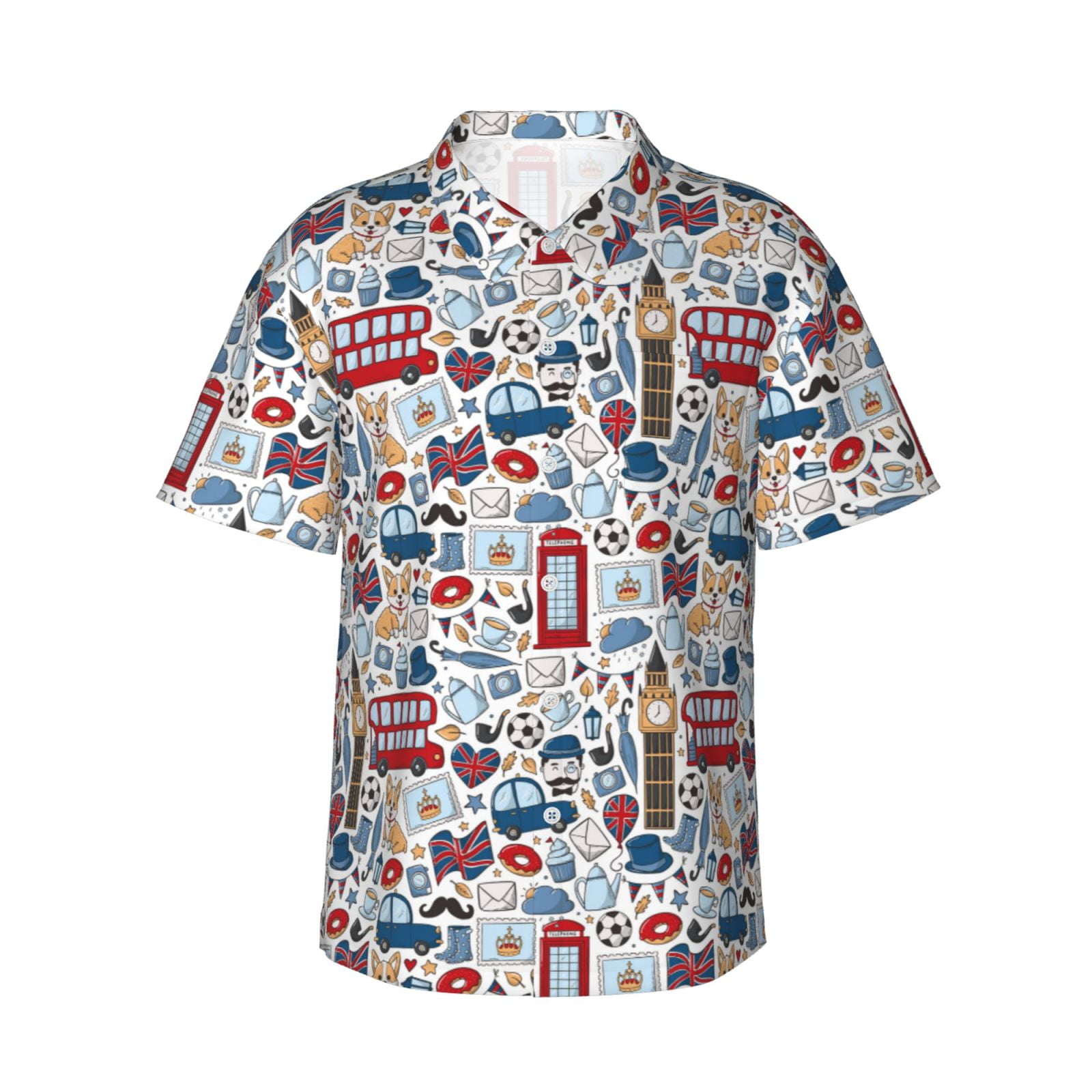 Rateoe London Symbols1 Pattern Men’s Hawaiian Shirt – Short Sleeve ...