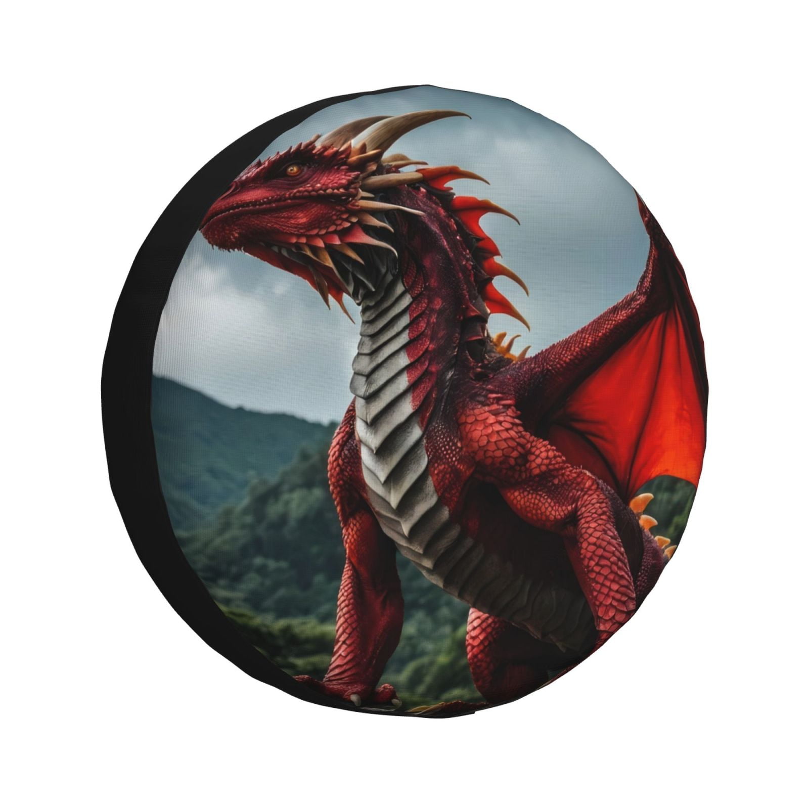 Rateoe Majestic Red Dragon Pattern Tire Cover Wheel Protectors ...