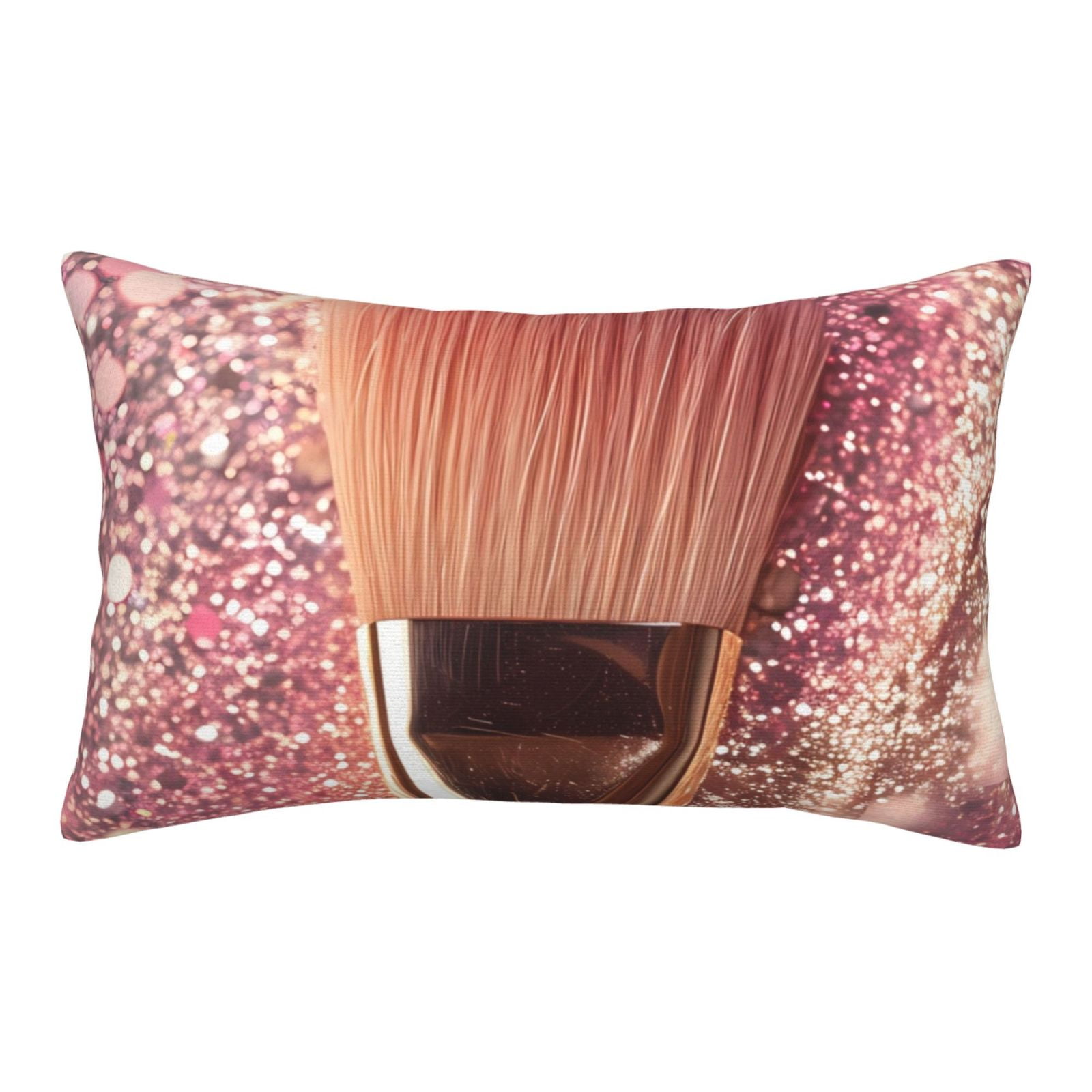 Rateoe Makeup Brush on Pink Glitter Pattern Pillow Covers with ...