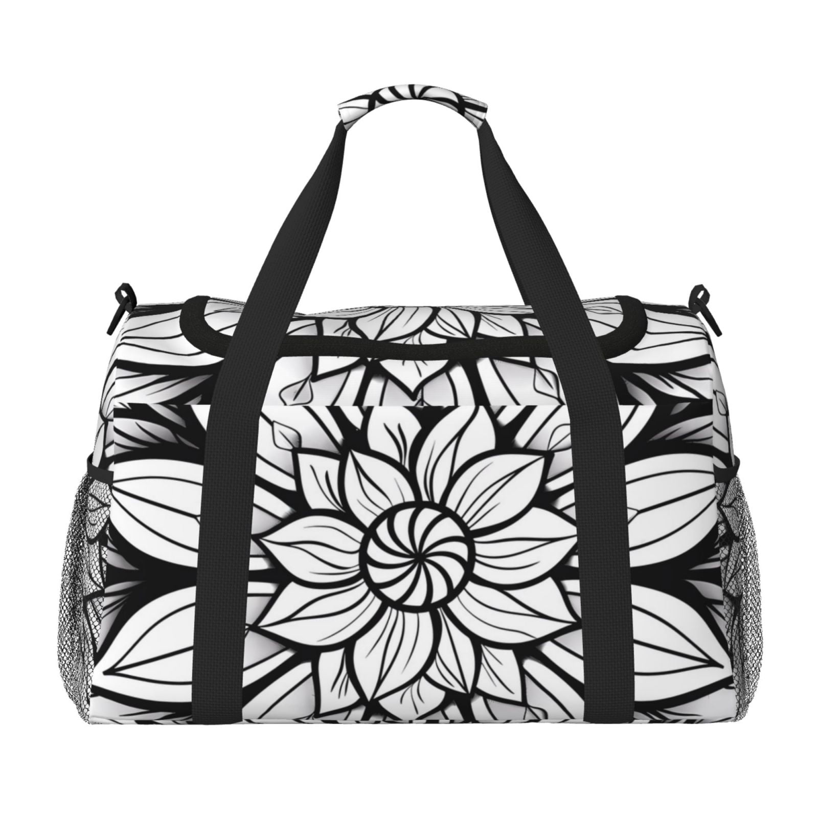 Rateoe Mandala Floral Line Art Pattern Gym Bag for Women, Duffle Bag ...