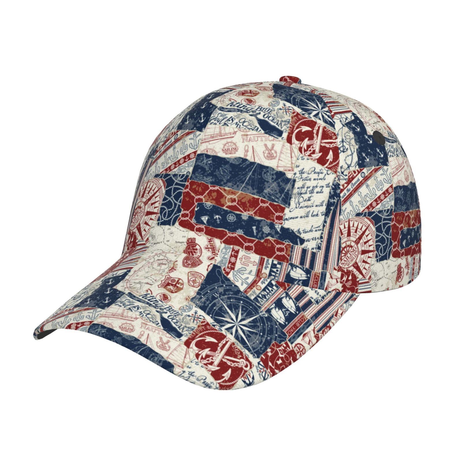 Rateoe Marine Sailing Pattern Men’s Baseball Cap – Adjustable Curved ...