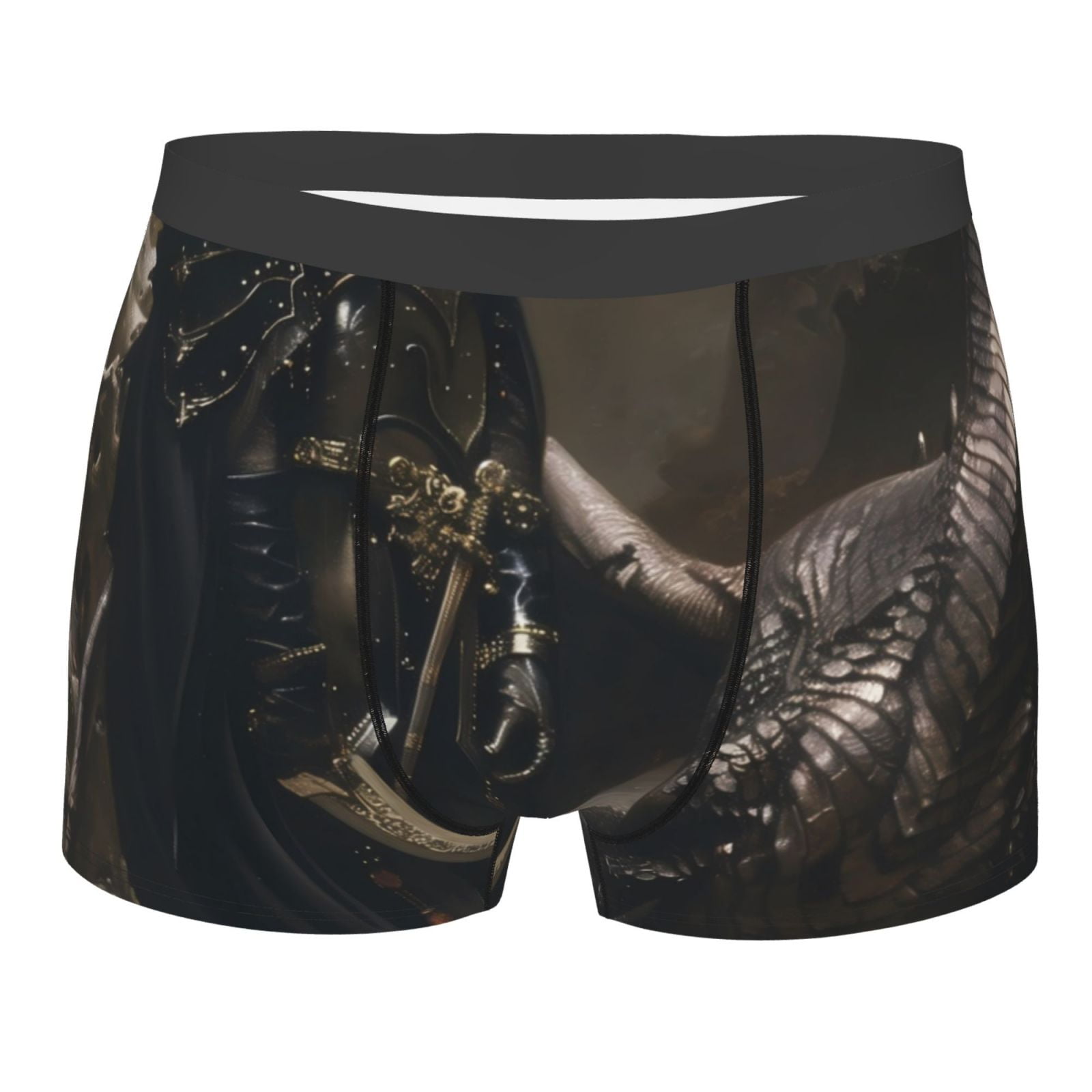 Rateoe Medieval Knight And Dragon Mens Boxer Briefs Poly Spandex ...