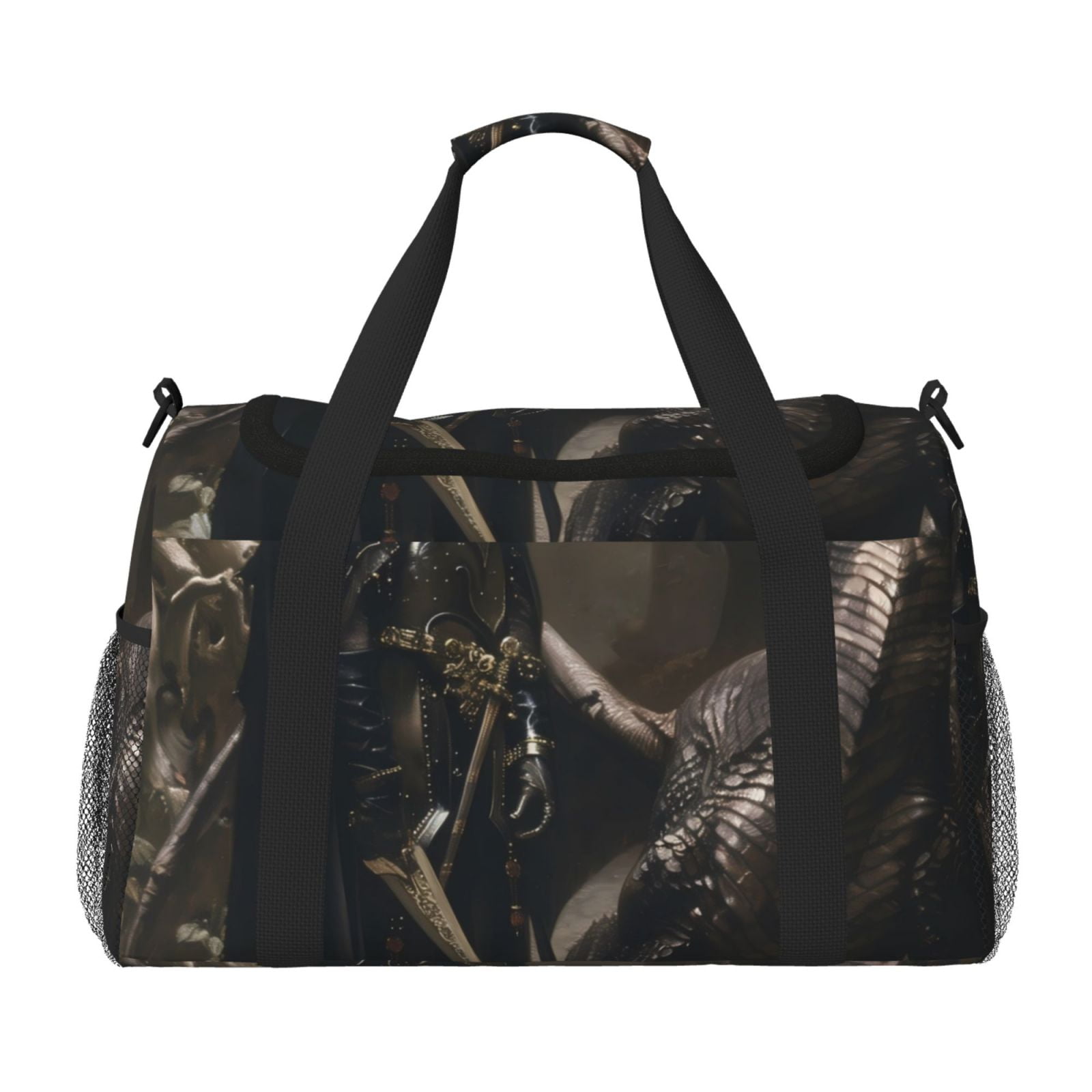 Rateoe Medieval Knight And Dragon Pattern Gym Bag for Women, Duffle Bag ...