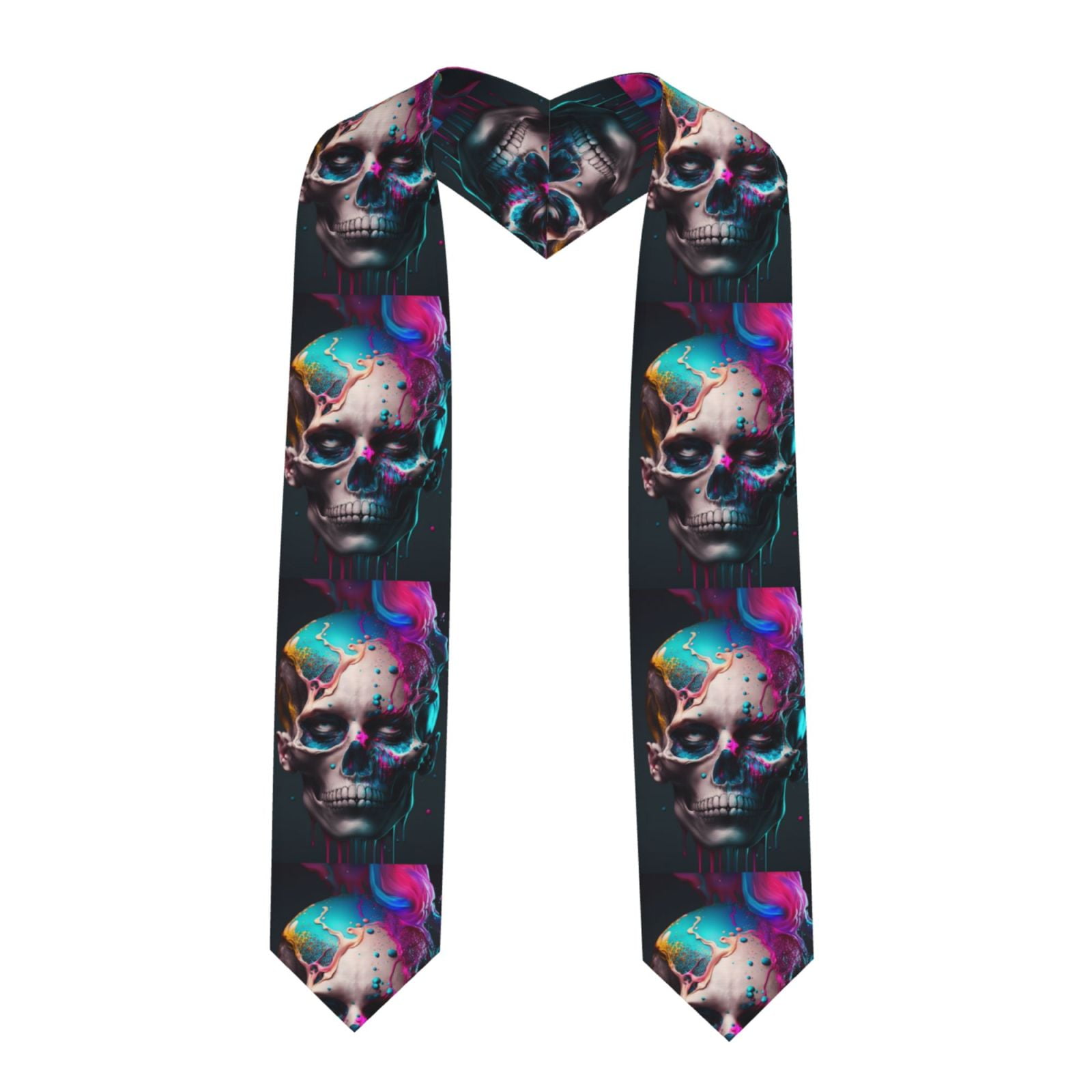 Rateoe Modern Abstract Colorful Skull B Pattern Graduation Shawl Stole ...