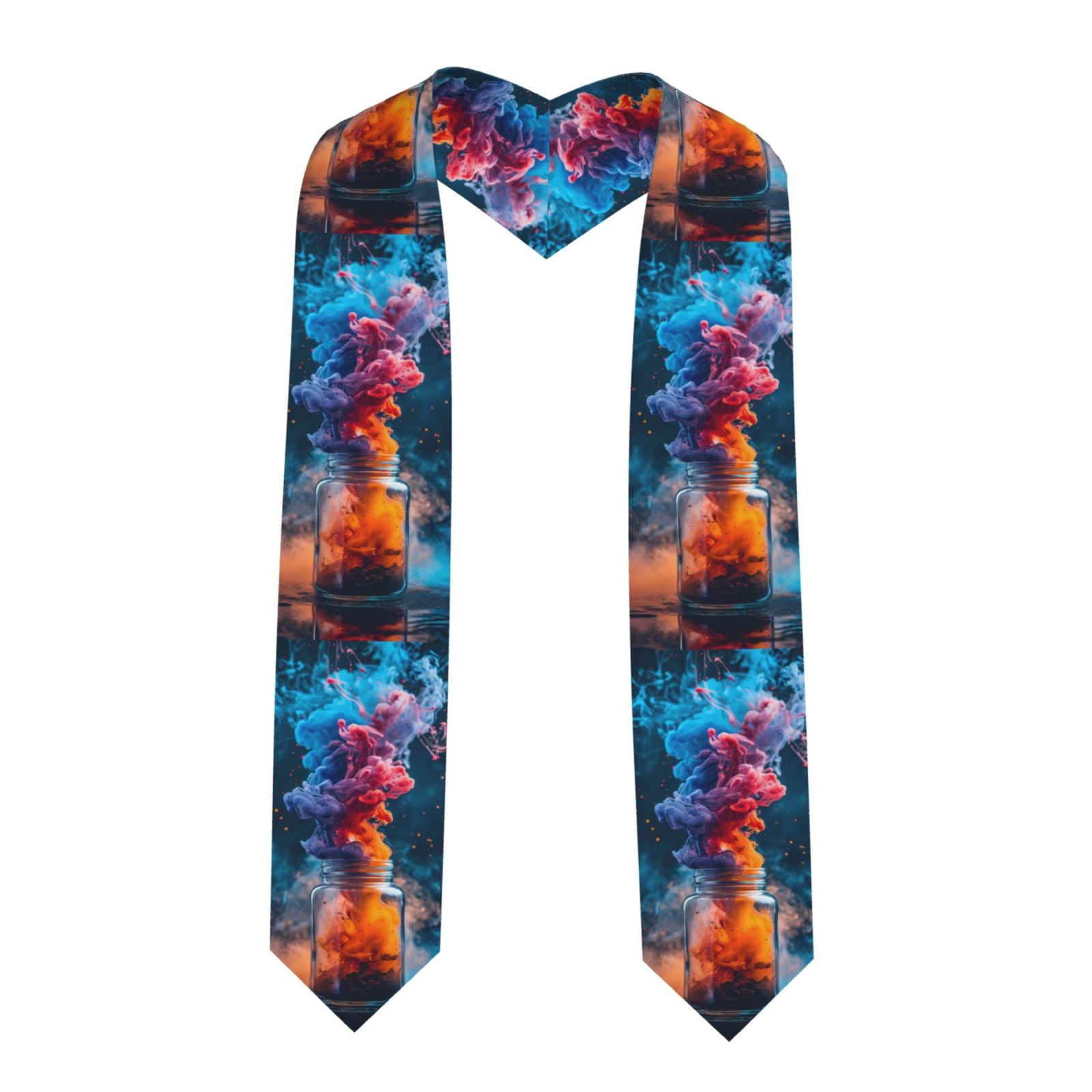 Rateoe Modern Art Red And Blue Colors Pattern Graduation Shawl Stole ...