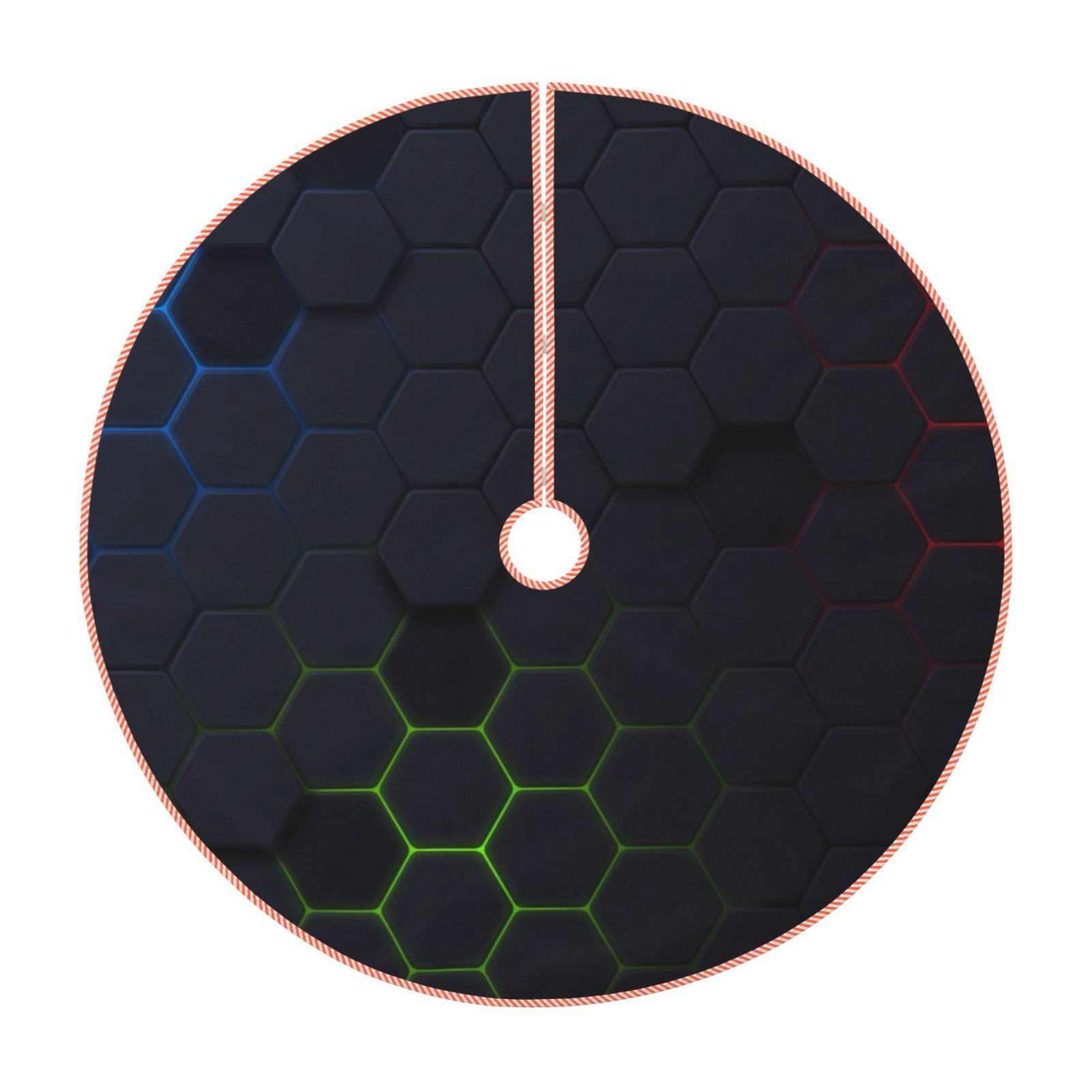Rateoe Modern Hexagonal Neon Grid Pattern Christmas Tree Skirt with ...
