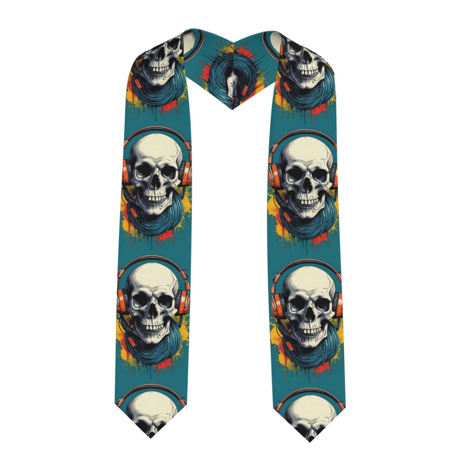 Rateoe Modern Hip-Hop Skull Pattern Graduation Shawl Stole – Elegant ...