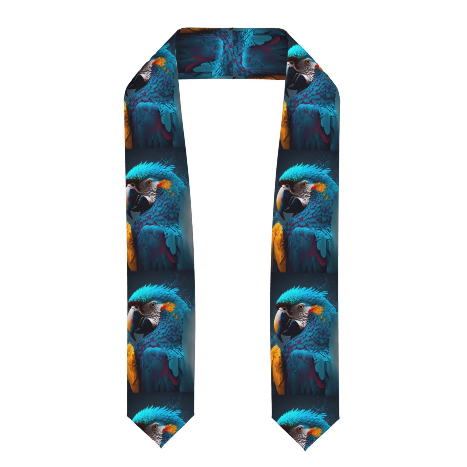 Rateoe Modern Style Blue Parrot Pattern Graduation Shawl Stole ...