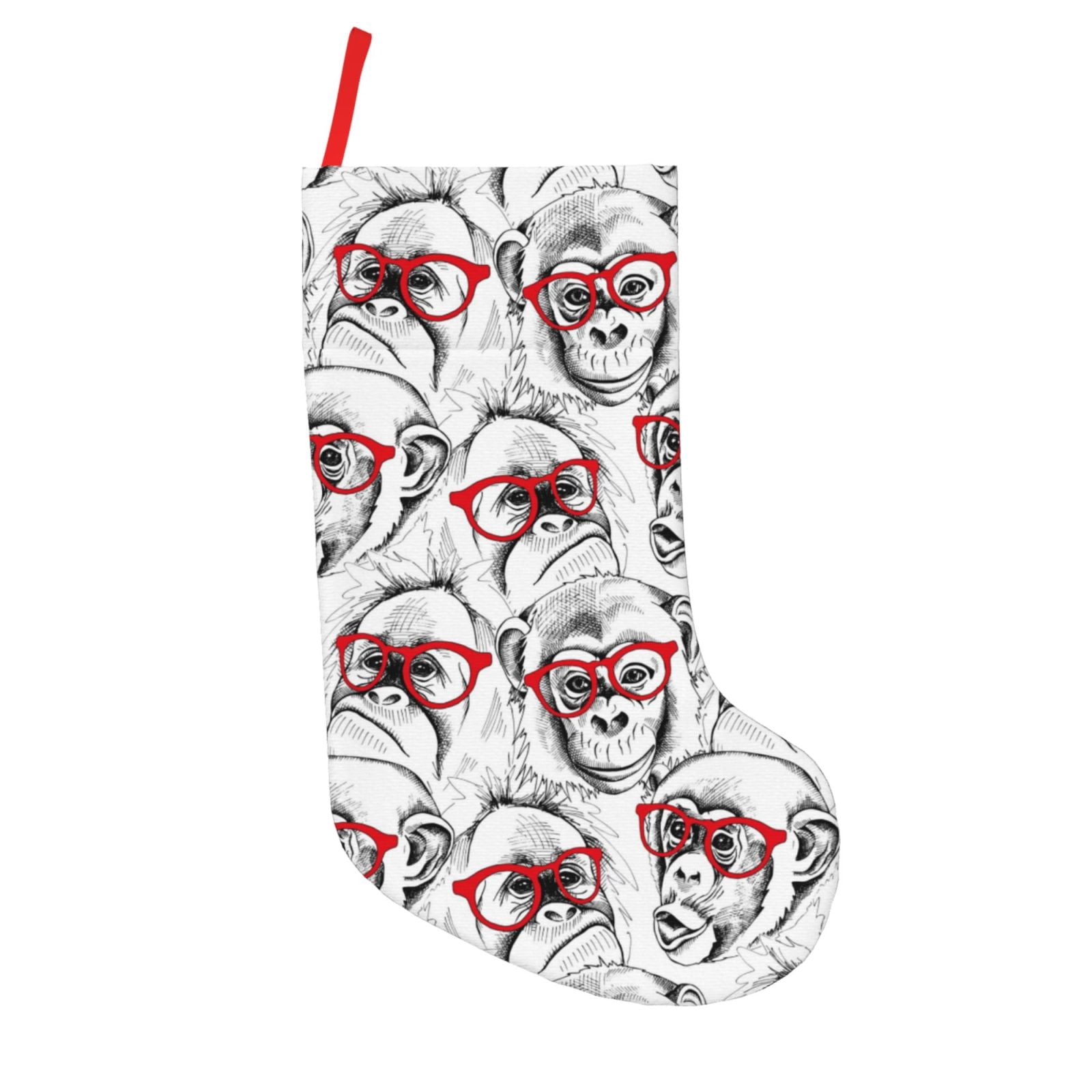Rateoe Monkey Print Christmas Stockings,18 Inch Large Christmas ...