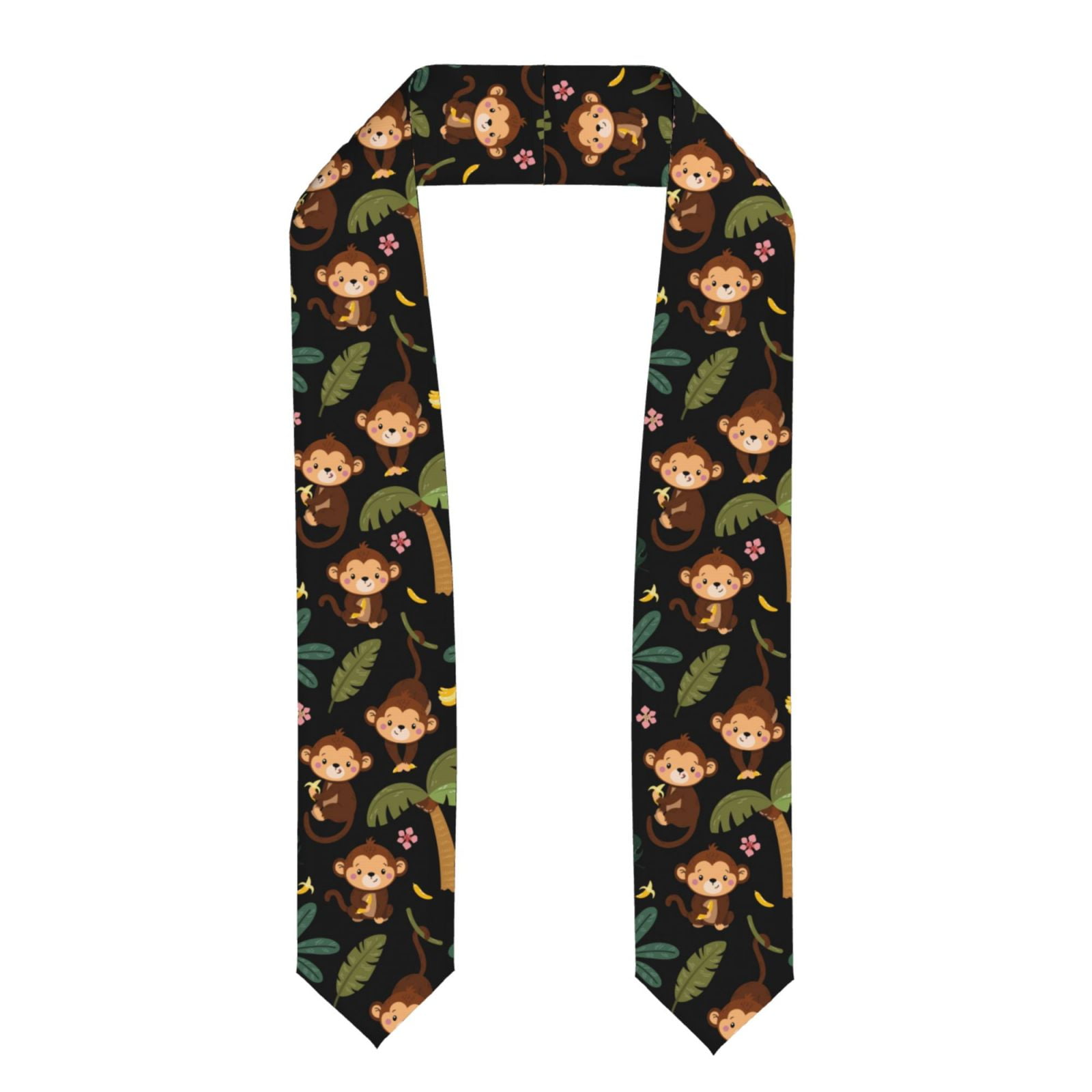 Rateoe Monkeys Swinging from Palms Pattern Graduation Shawl Stole ...