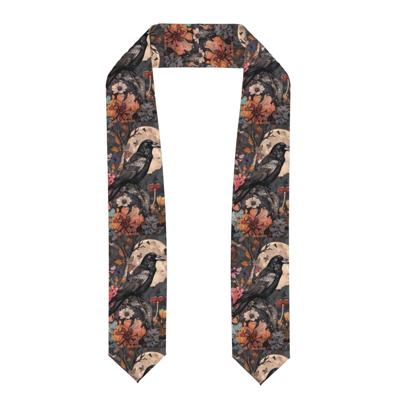 Rateoe Moonlit Crow Blossoms Pattern Graduation Shawl Stole – Elegant ...