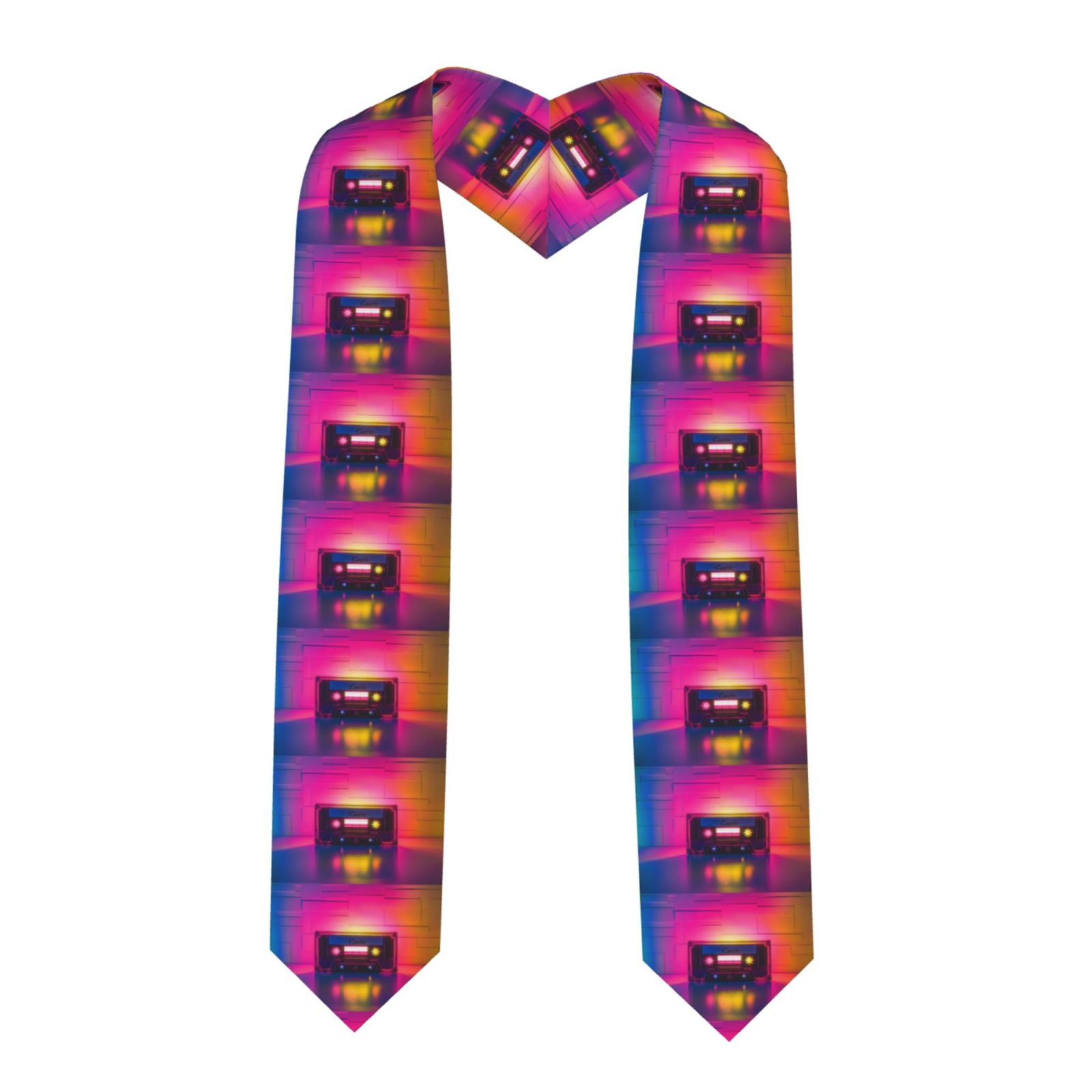 Rateoe Neon Cassette Tape Pattern Graduation Shawl Stole – Elegant ...
