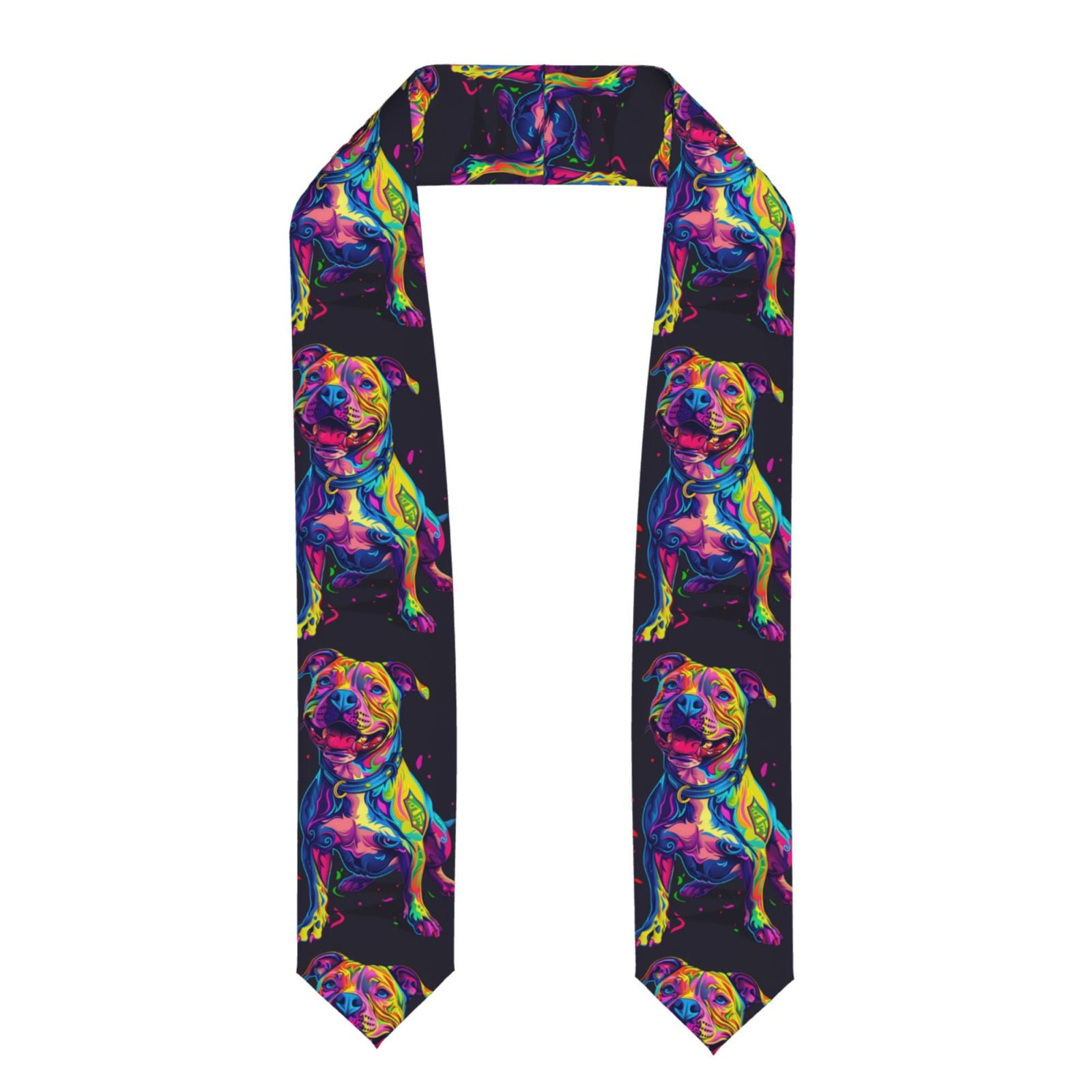 Rateoe Neon Pop Art Pitbull Pattern Graduation Shawl Stole – Elegant ...