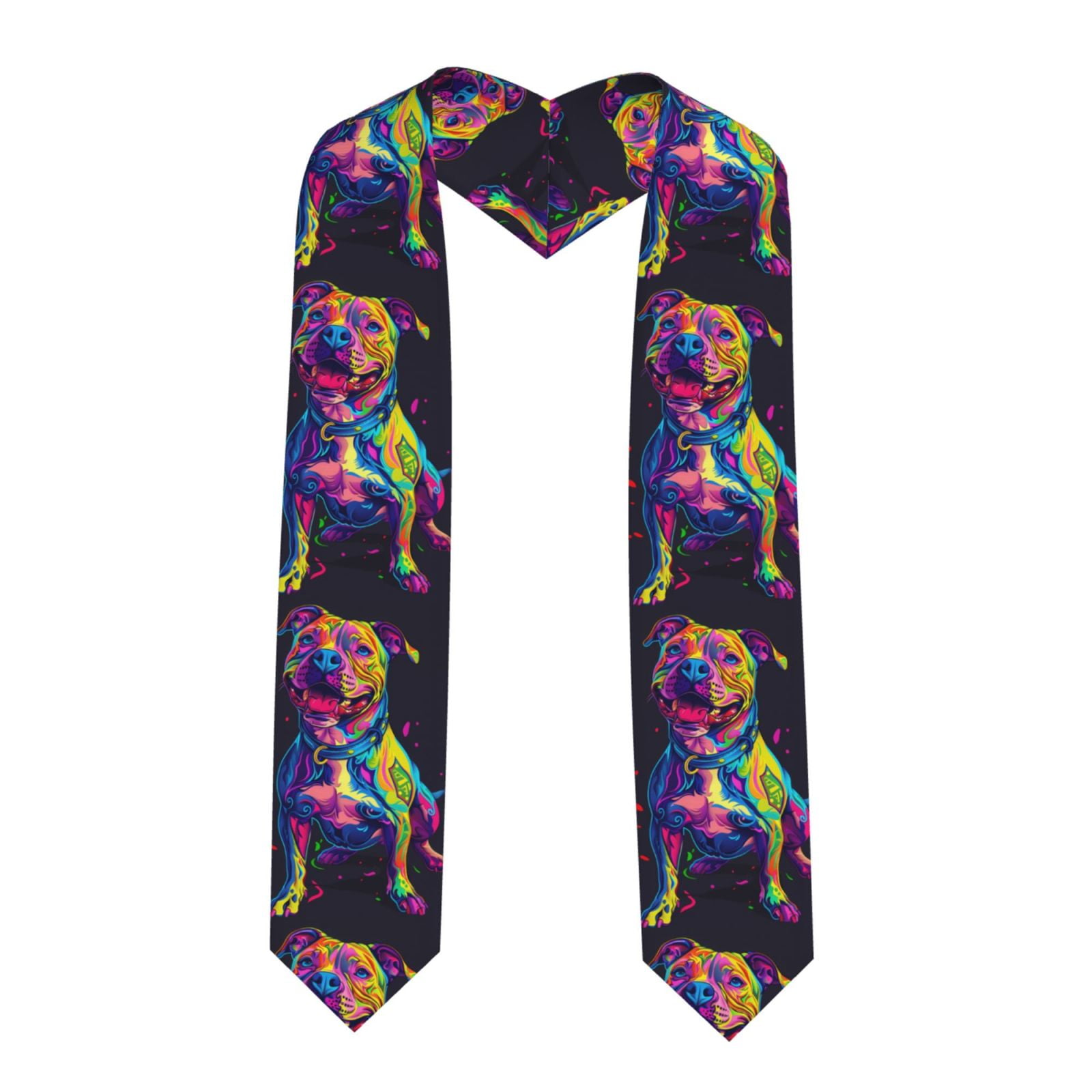 Rateoe Neon Pop Art Pitbull Pattern Graduation Shawl Stole – Elegant ...
