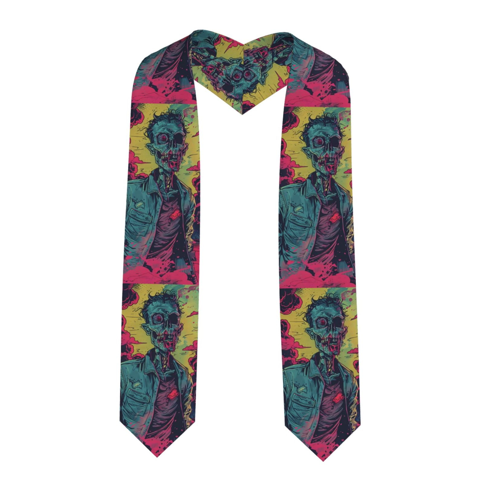 Rateoe Neon Zombie Skull Pattern Graduation Shawl Stole – Elegant Stole ...