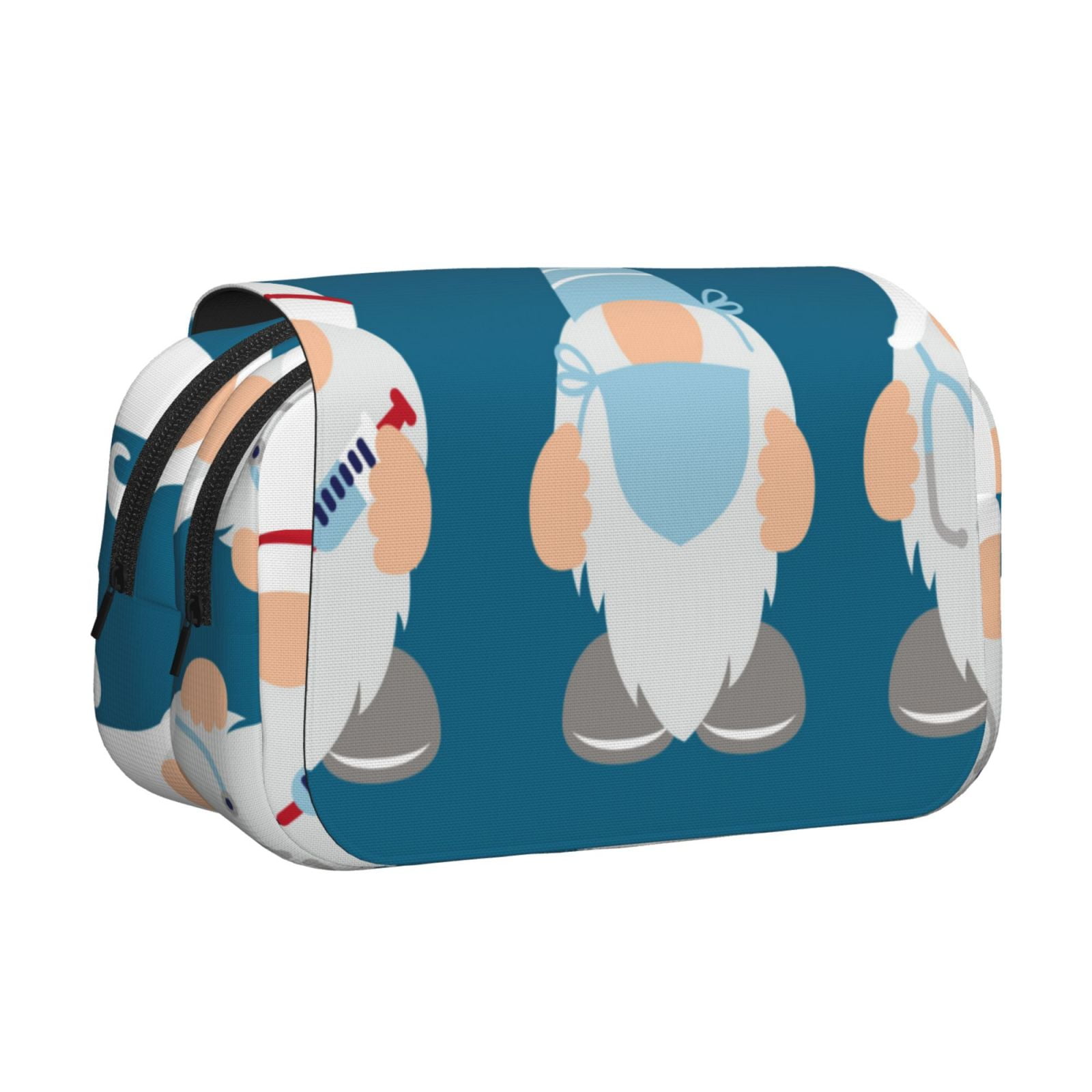 Rateoe Nurse Doctor Gnomes Pattern Double Clamshell Pen Case, Storage ...