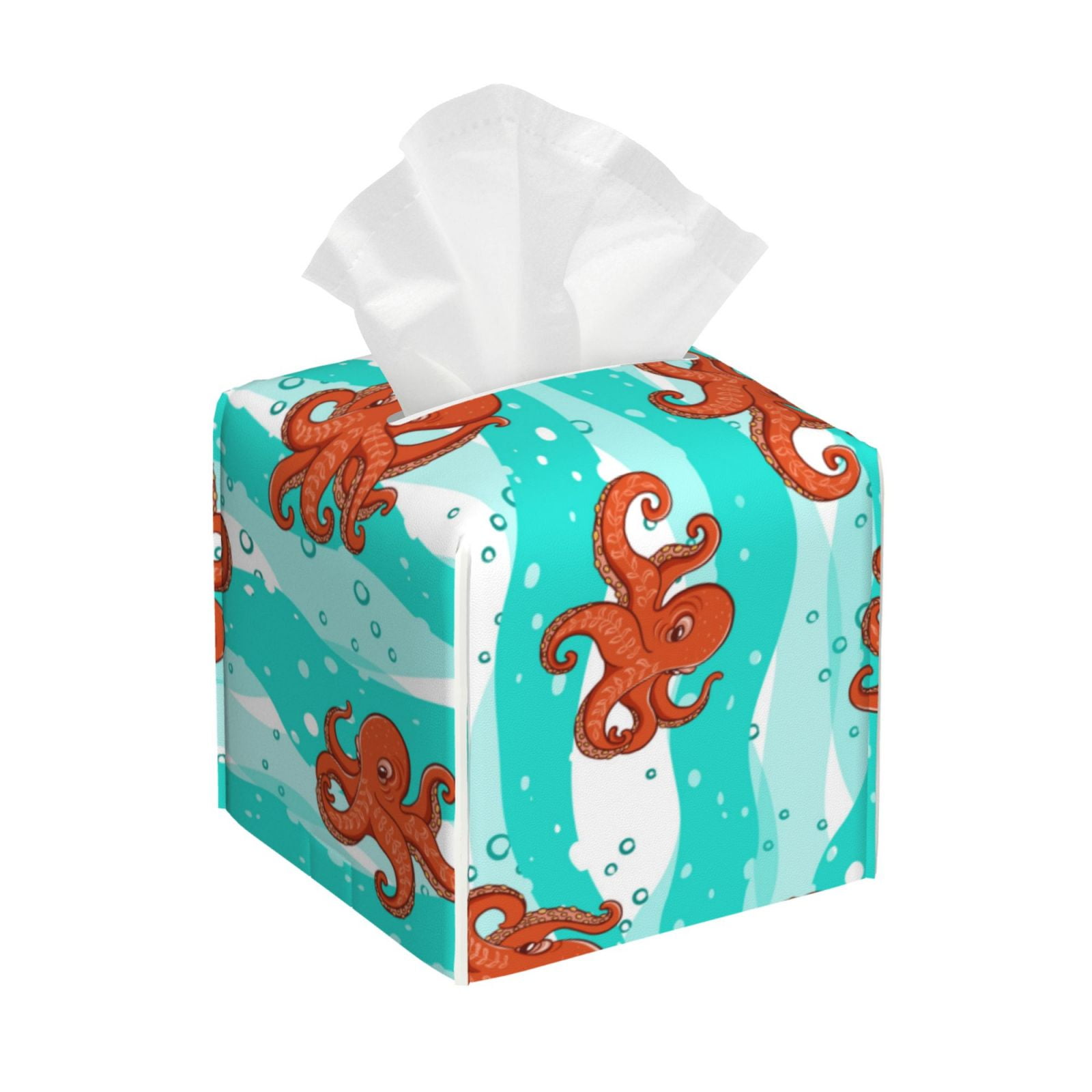 Rateoe Octopuses Pattern Tissue Box Cover, Modern Square Decorative ...