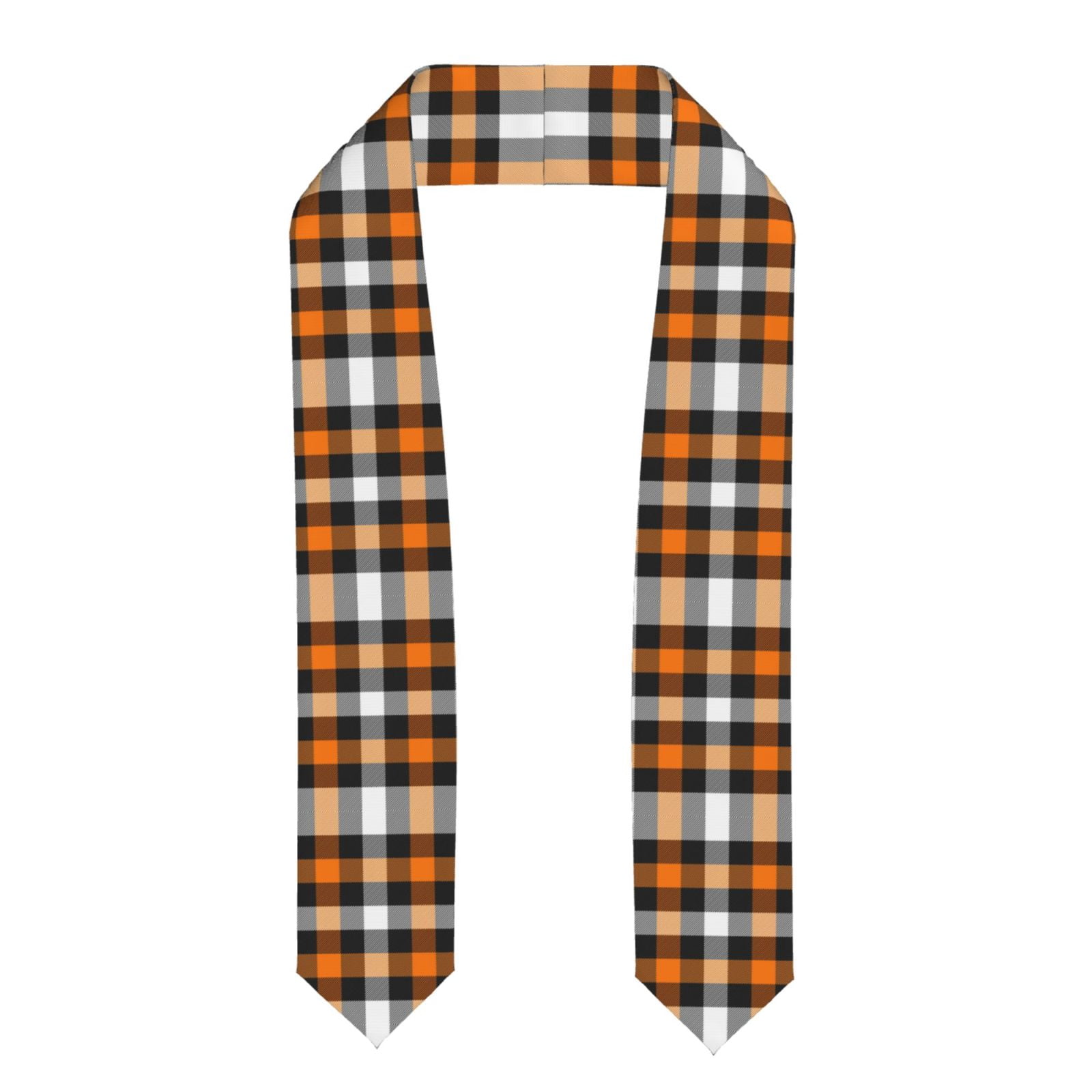 Rateoe Orange Plaid Pattern Graduation Shawl Stole – Elegant Stole for ...