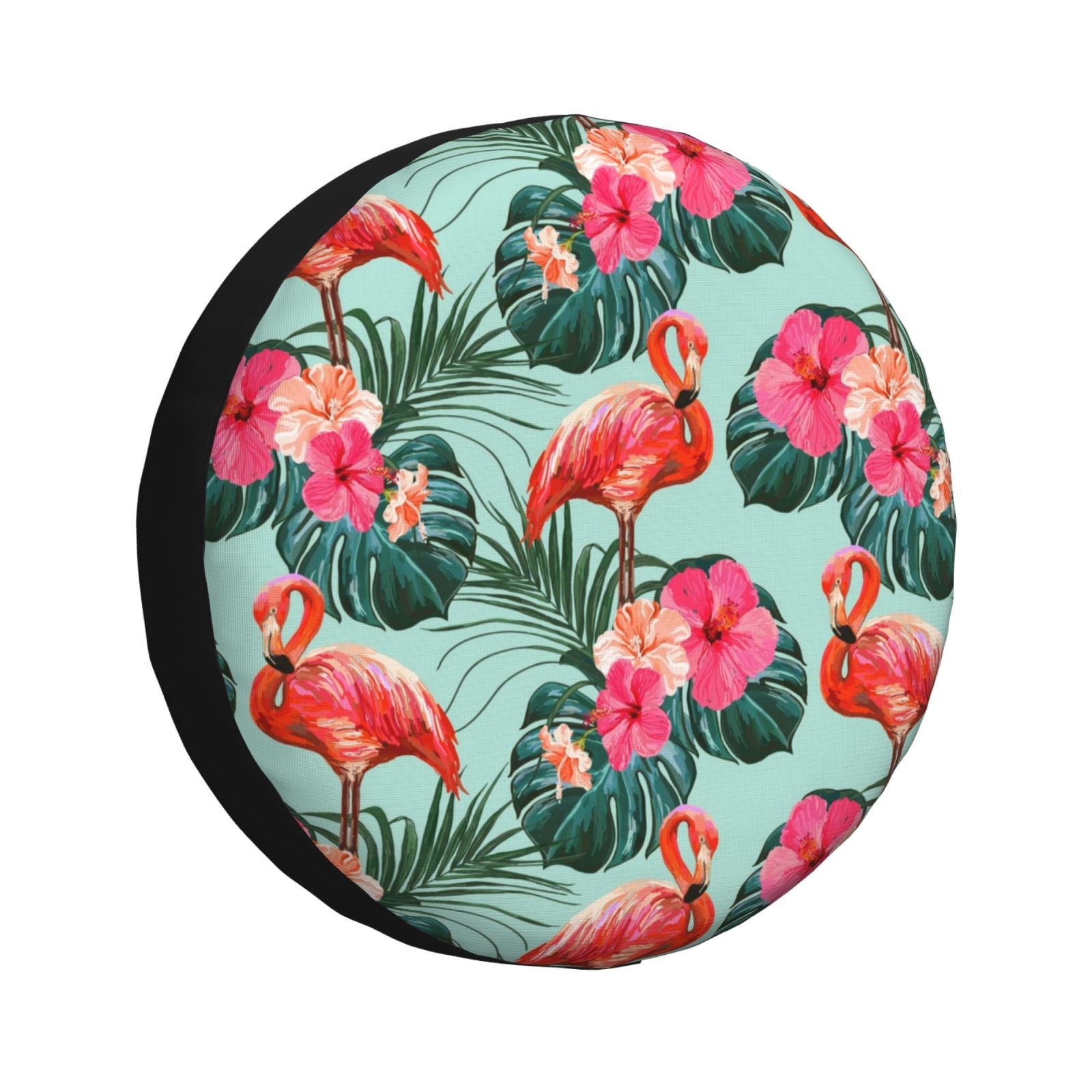 Rateoe Palm Leaves Flamingo Pattern Tire Cover Wheel Protectors ...
