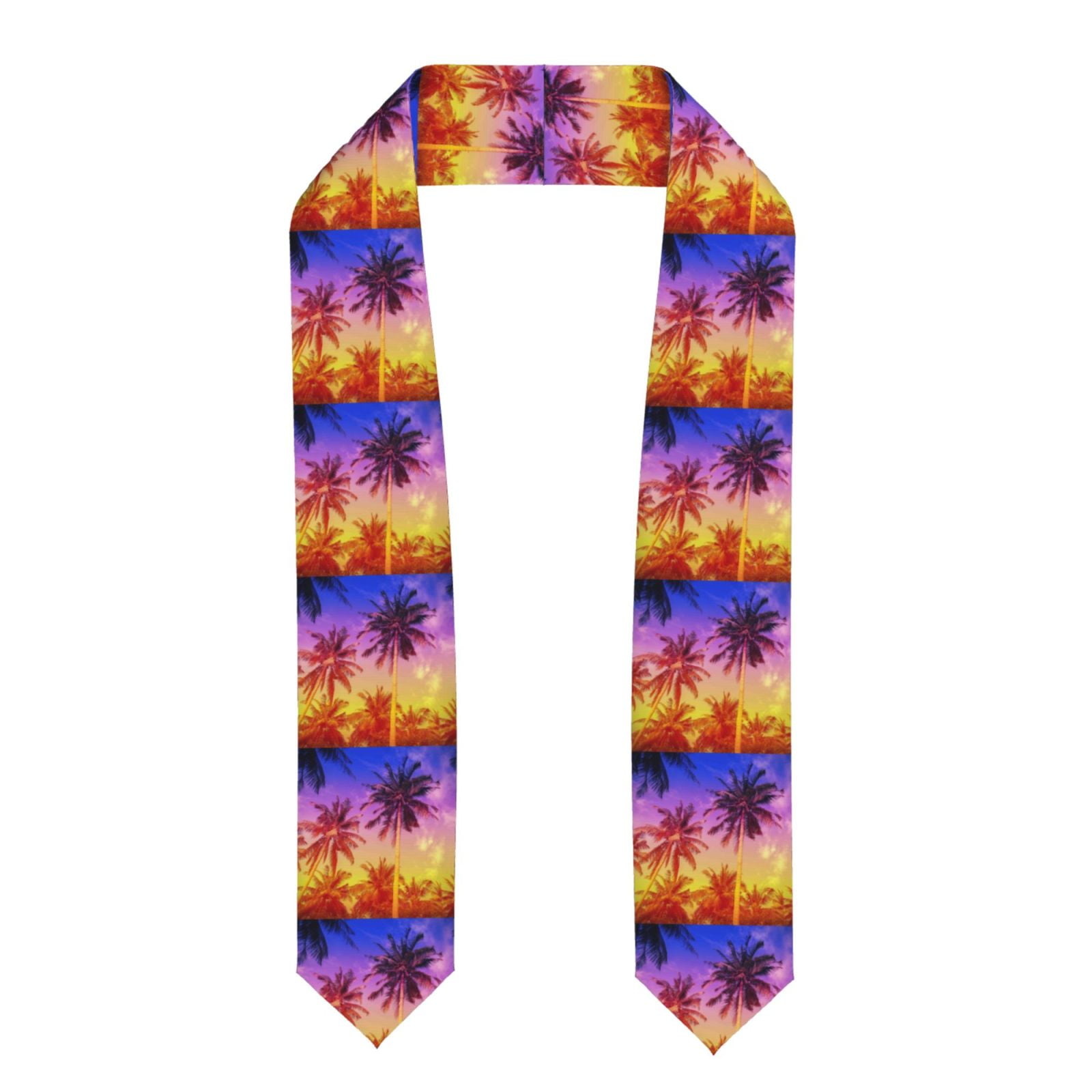 Rateoe Palm Trees at Sunset Pattern Graduation Shawl Stole – Elegant ...