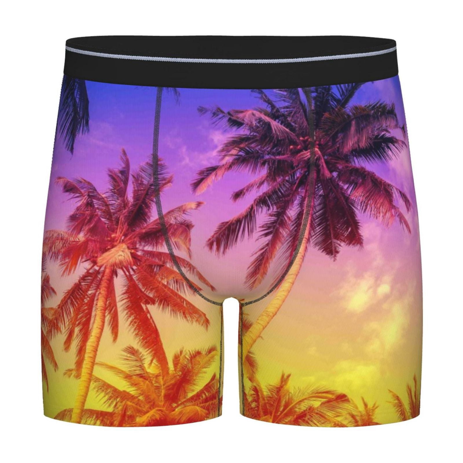 Rateoe Palm Trees at Sunset Print Men’s Underwear Boxer Briefs Soft ...