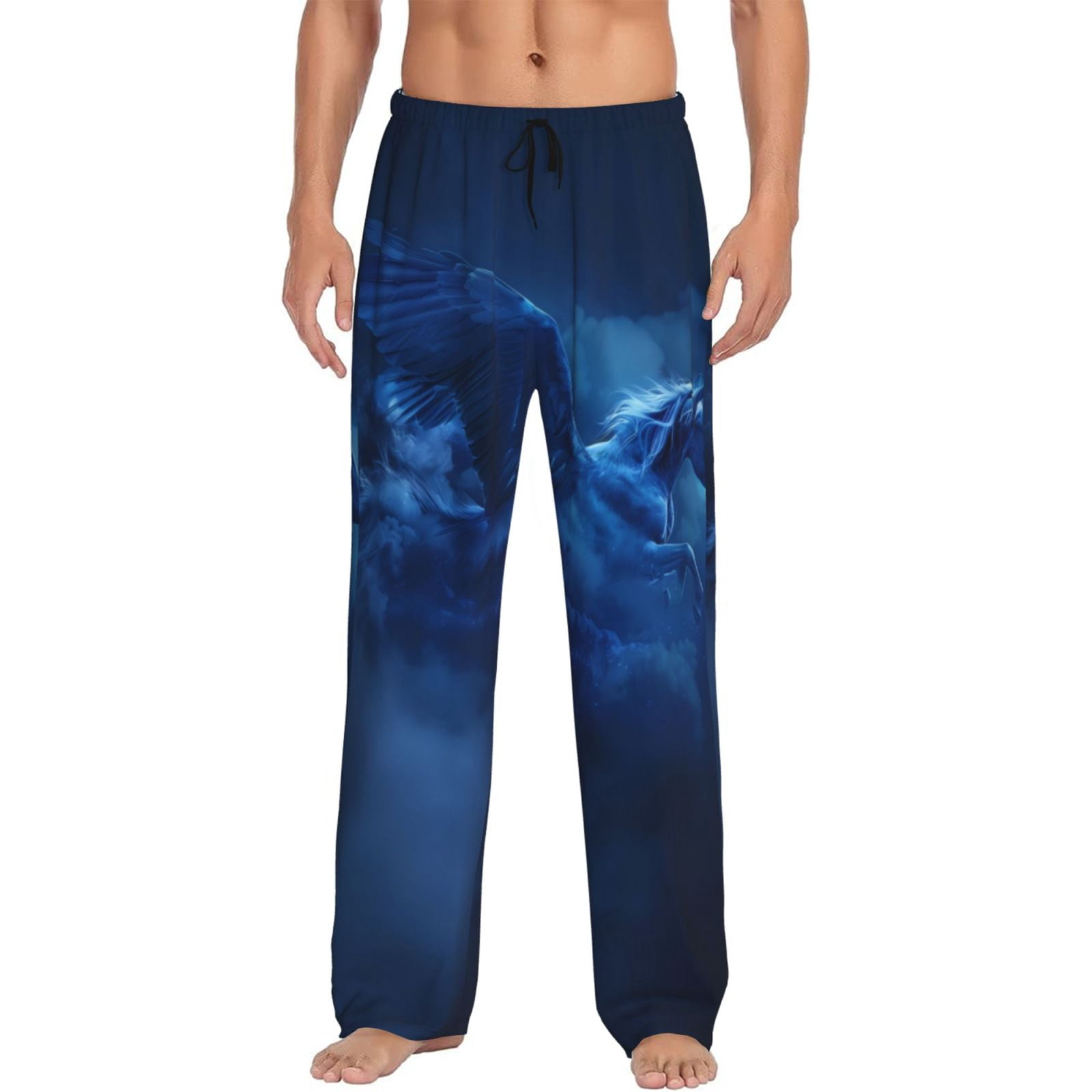 Rateoe Pegasus Night Sky Pattern Men’s Ultra-Soft Comfy Pajama Lounge ...