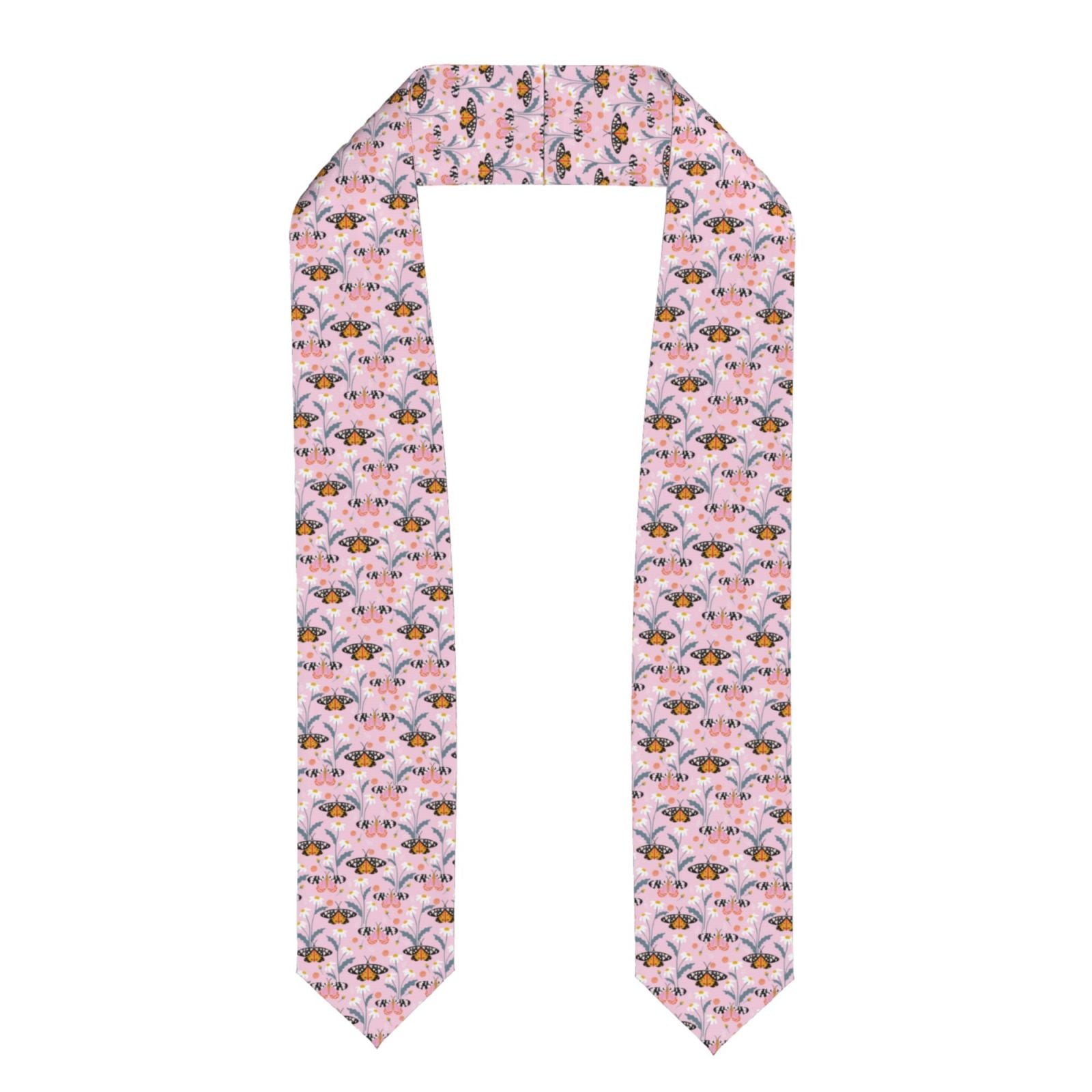 Rateoe Pink Butterfly Daisy Pattern Graduation Shawl Stole – Elegant ...