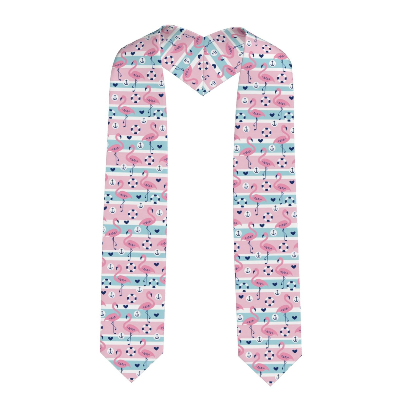 Rateoe Pink Striped Flamingo Pattern Graduation Shawl Stole – Elegant ...