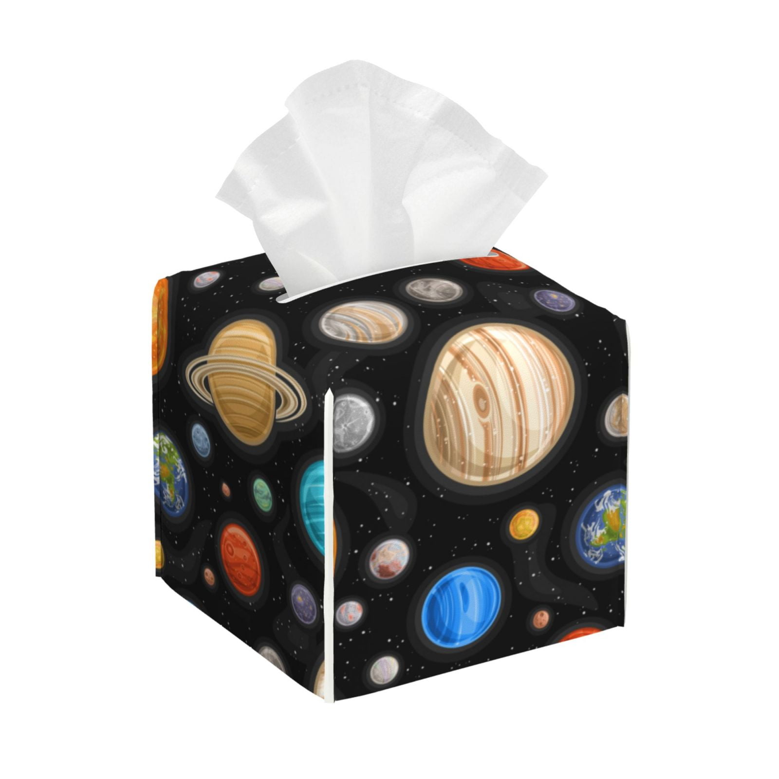 Rateoe Planets In Deep Space Pattern Tissue Box Cover, Modern Square ...