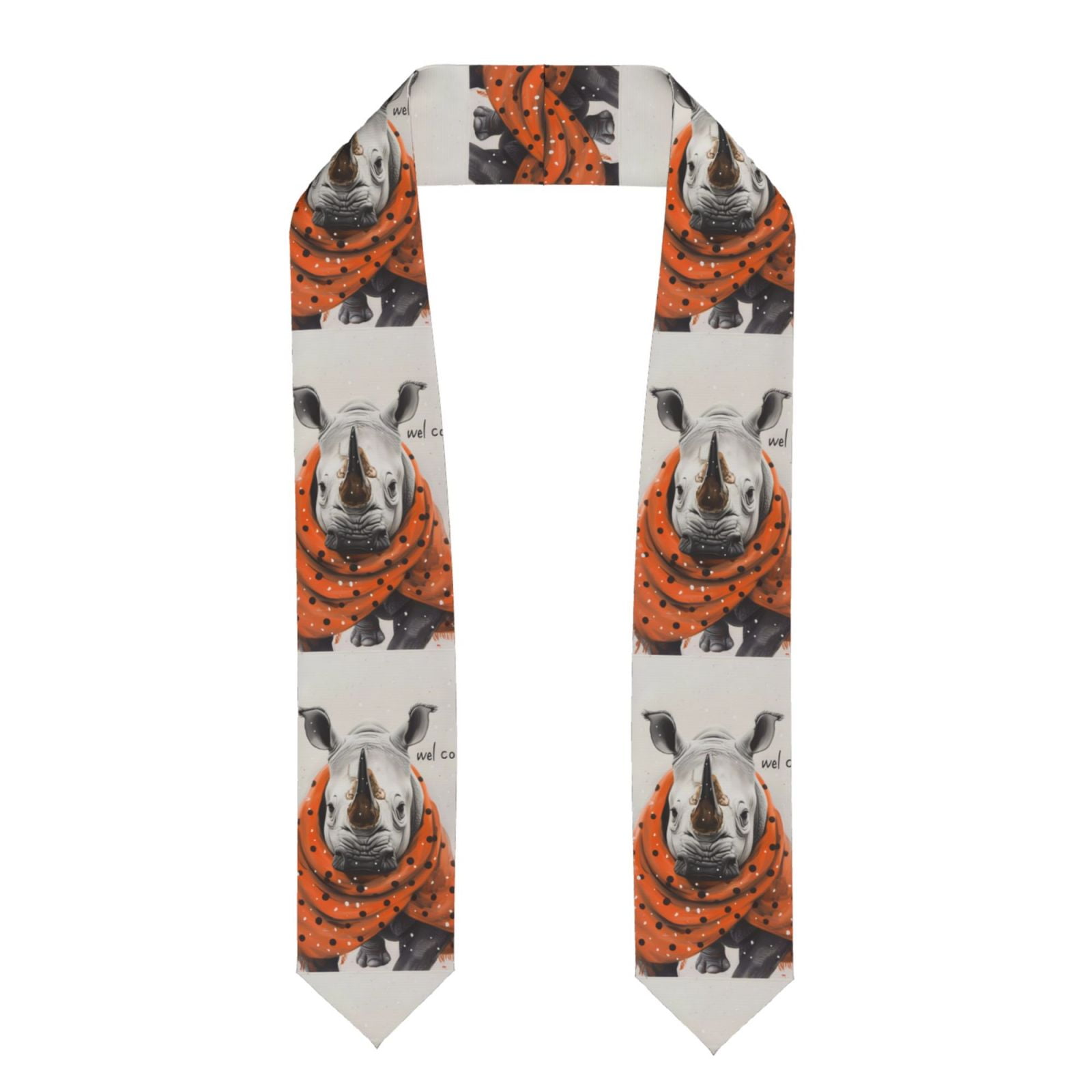 Rateoe Polka Dot Rhino Welcome Pattern Graduation Shawl Stole – Elegant ...