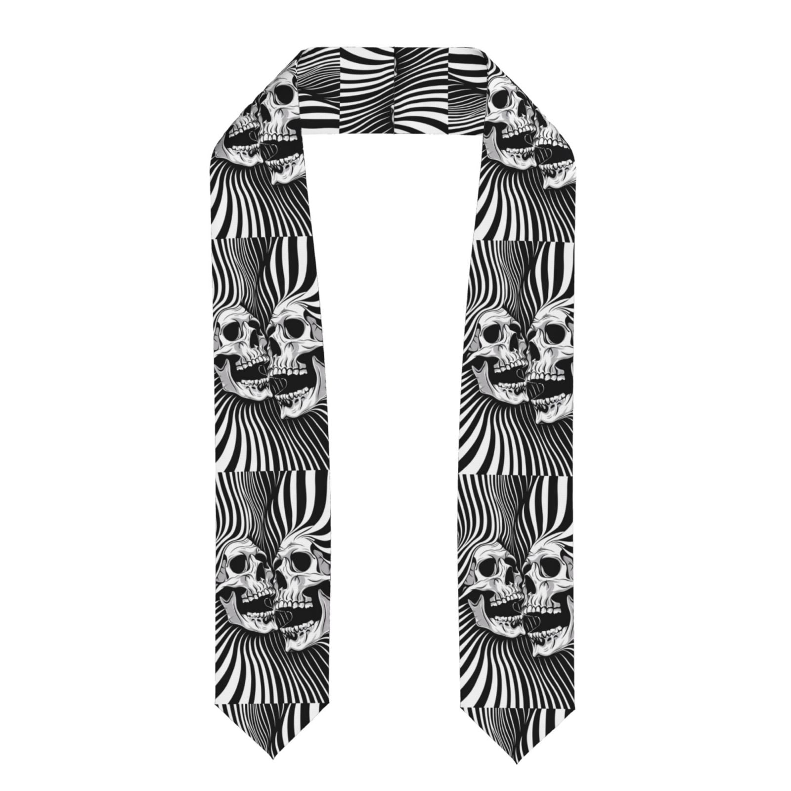 Rateoe Psychedelic Skull Illusion Art Pattern Graduation Shawl Stole ...