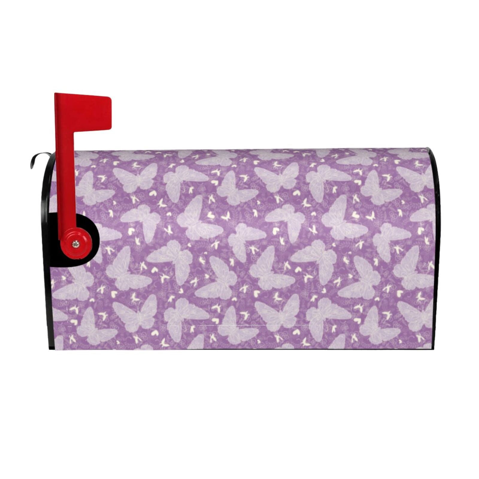 Rateoe Purple Butterflies Floral Printed Mailbox Covers - Easy to ...